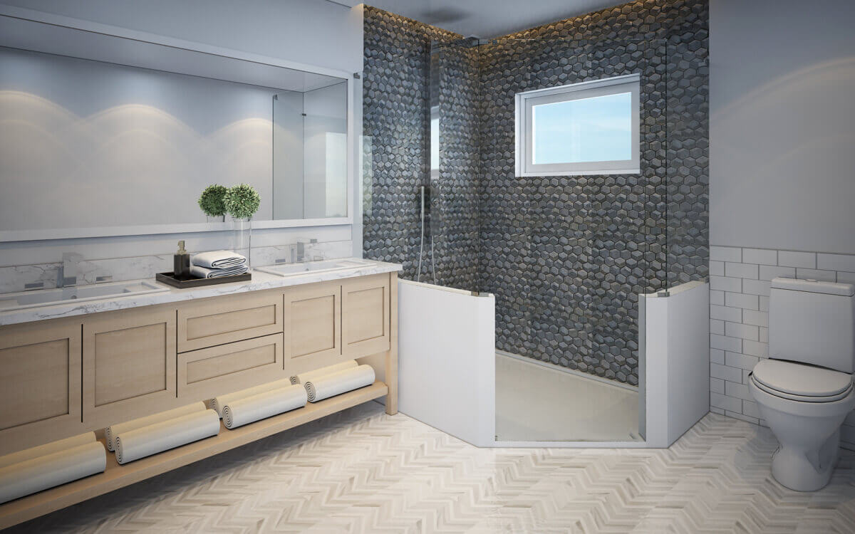 3D Interior Rendering for Master Bathroom by The 2D3D Floor Plan ...
