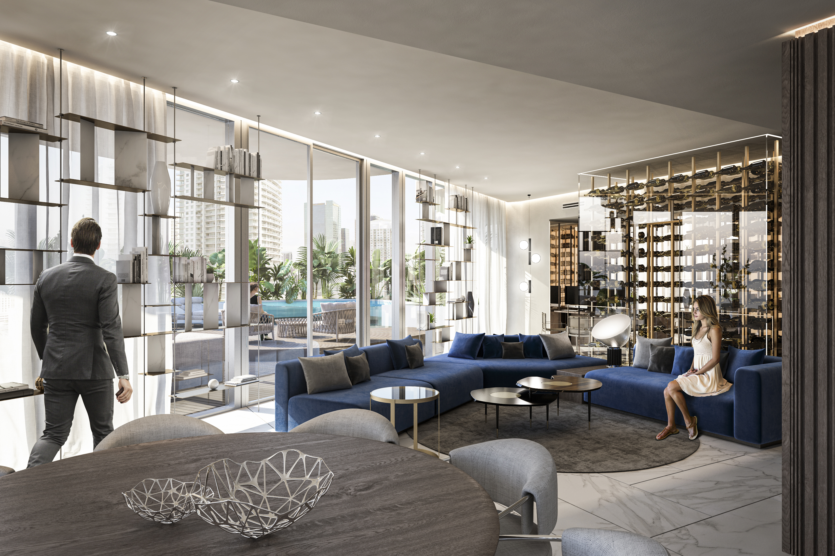Living room duplex apartment in Miami by SFArchitects | architectural ...