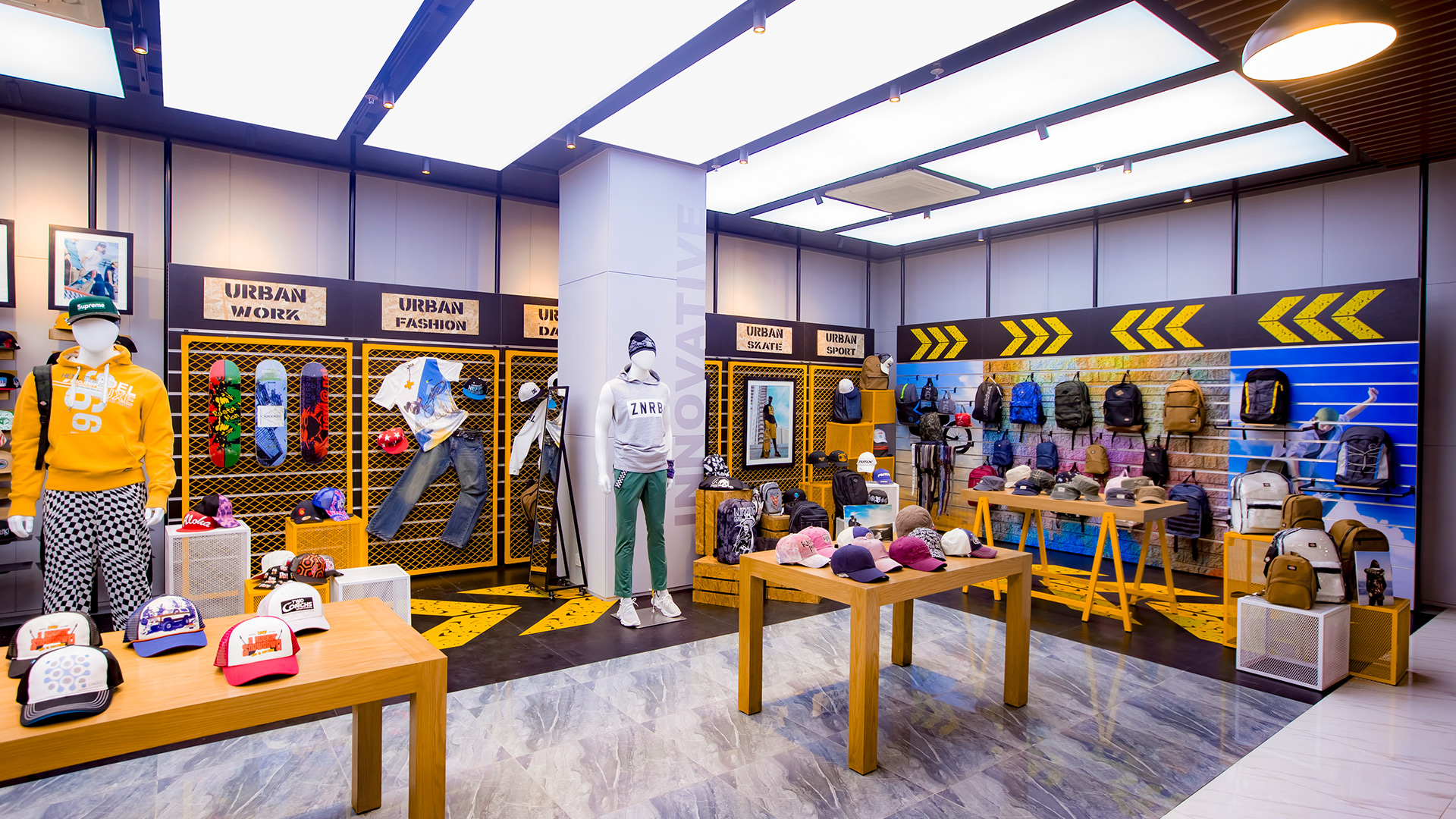 Headwear Showroom Interior Design by Zero Inch Interiors Ltd. - Architizer