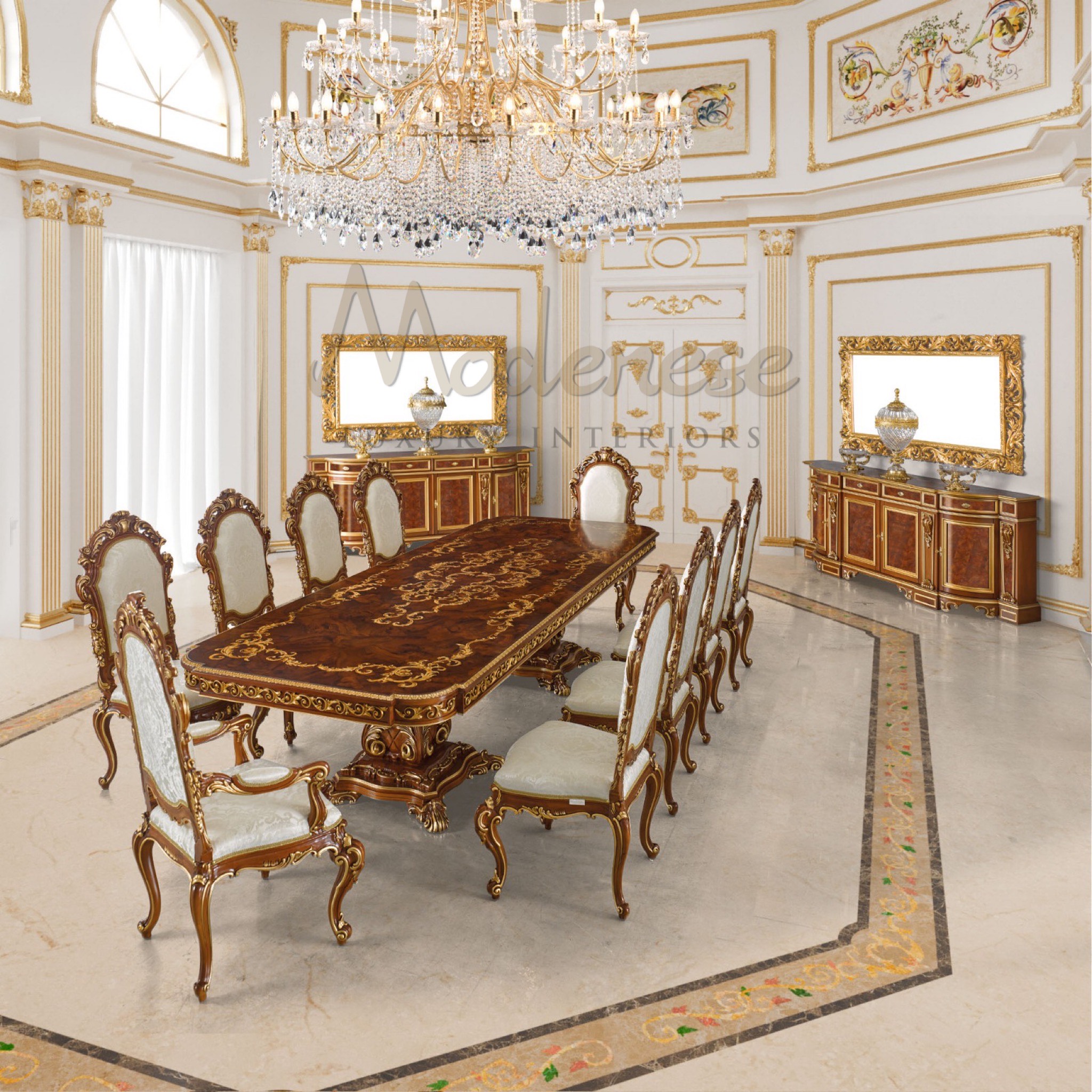 Baroque Style Dining Room Design Idea by MODENESE Luxury Interiors ...