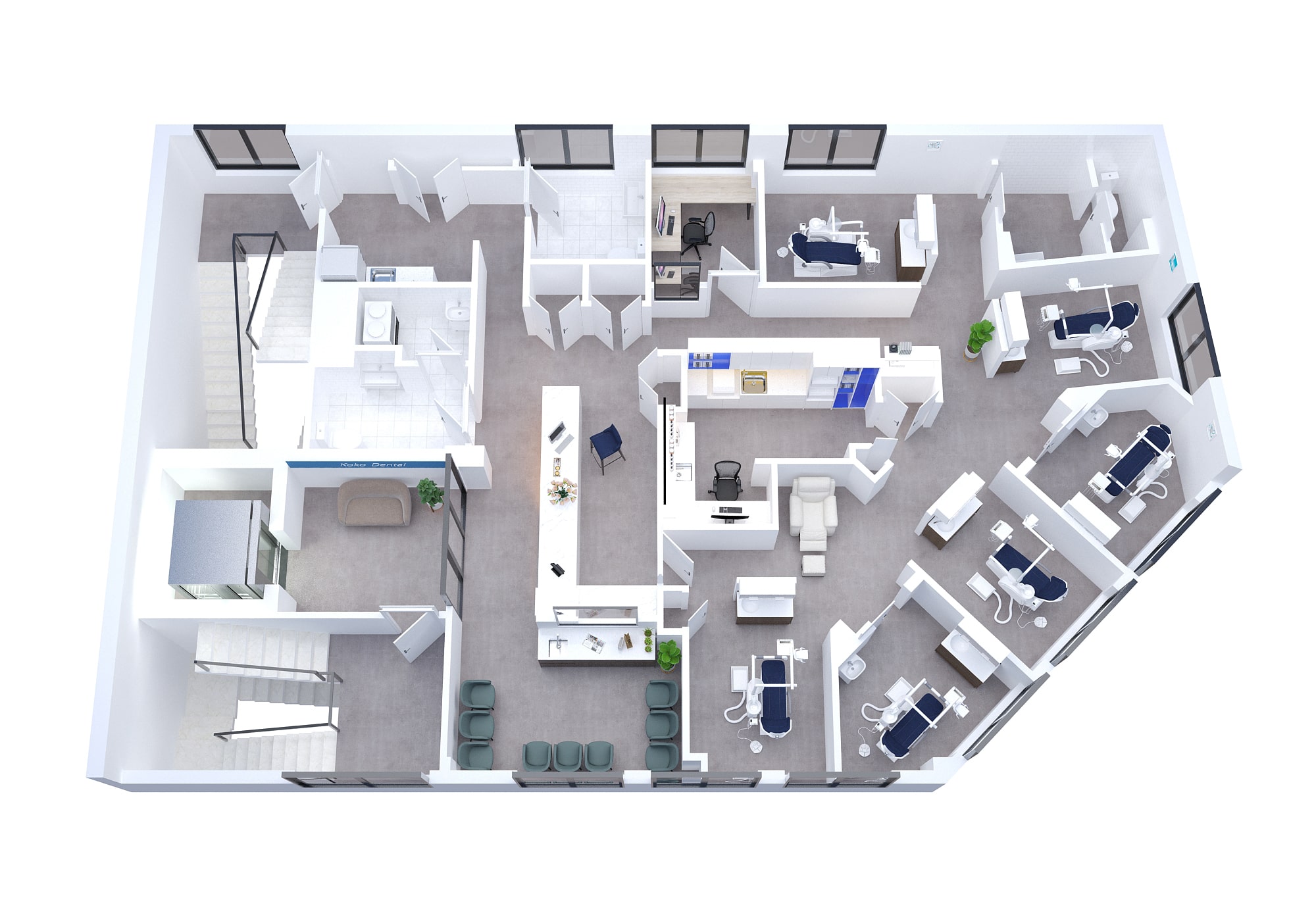 Dental Clinic 3D Interior Rendering Perspective Views by The 2D3D Floor ...