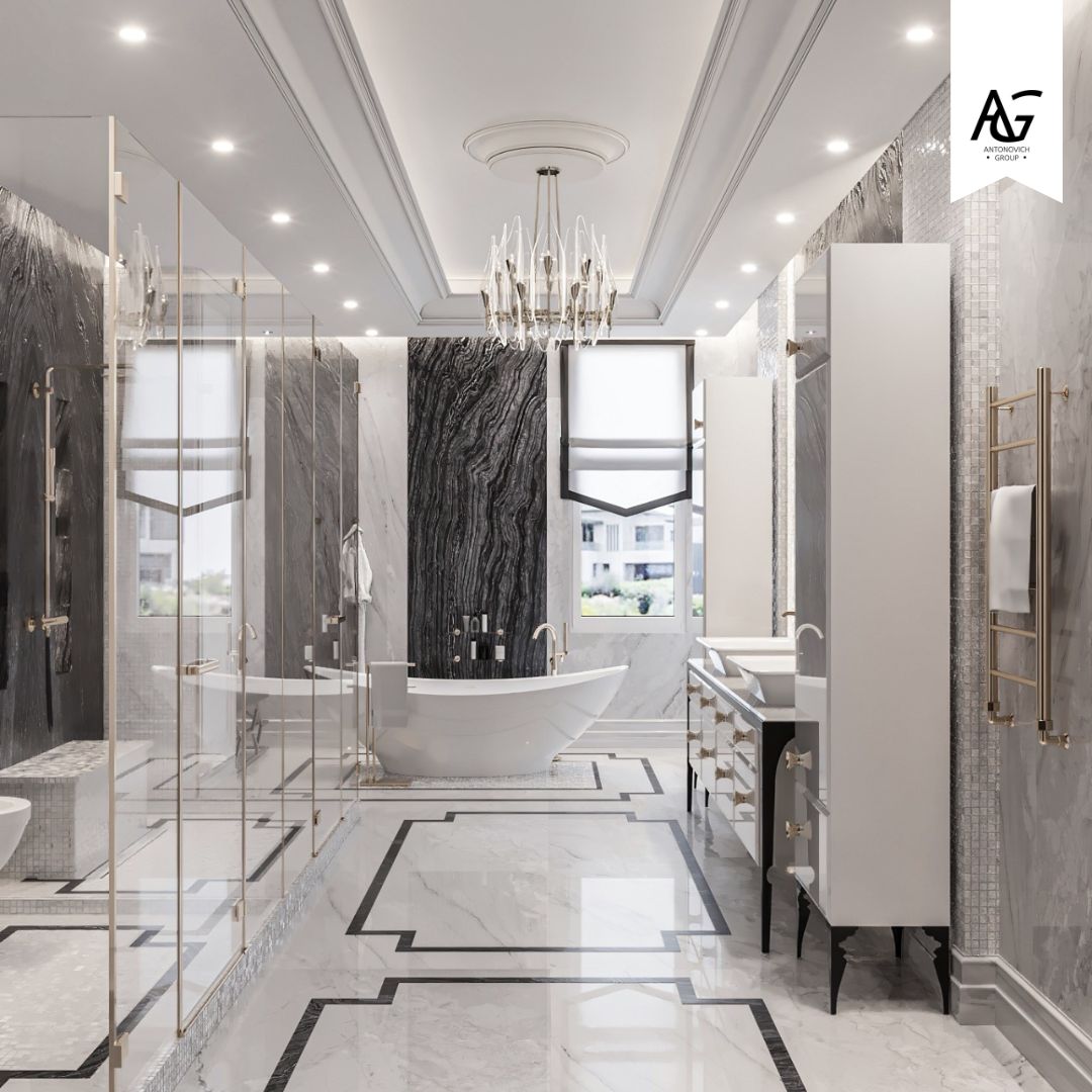 Serene Opulence: Antonovich Group's Master Bathroom Interior Design by ...