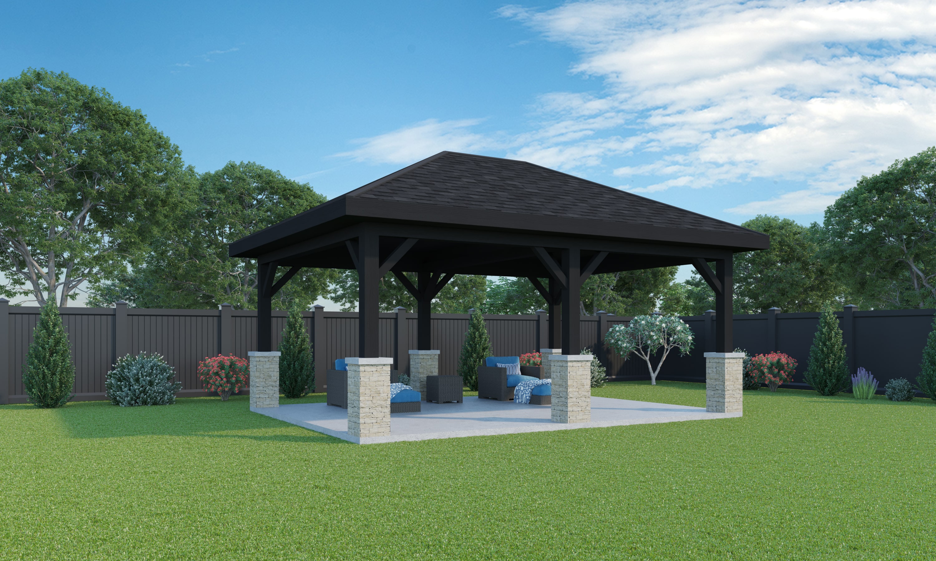 Gazebo 3D Exterior Rendering by The 2D3D Floor Plan Company - Architizer