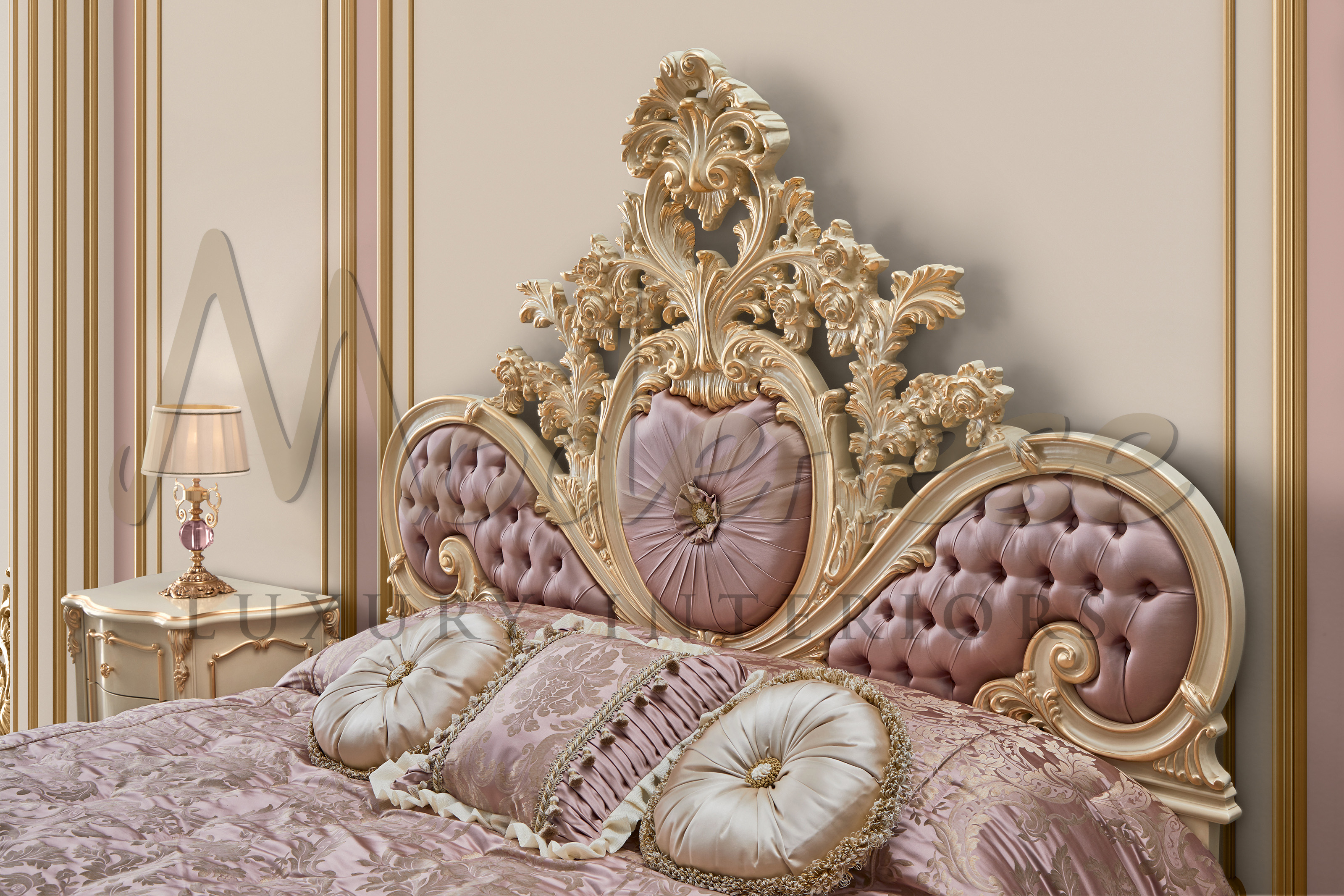 Luxury Rococo Pink Bedroom Design by MODENESE Luxury Interiors - Architizer
