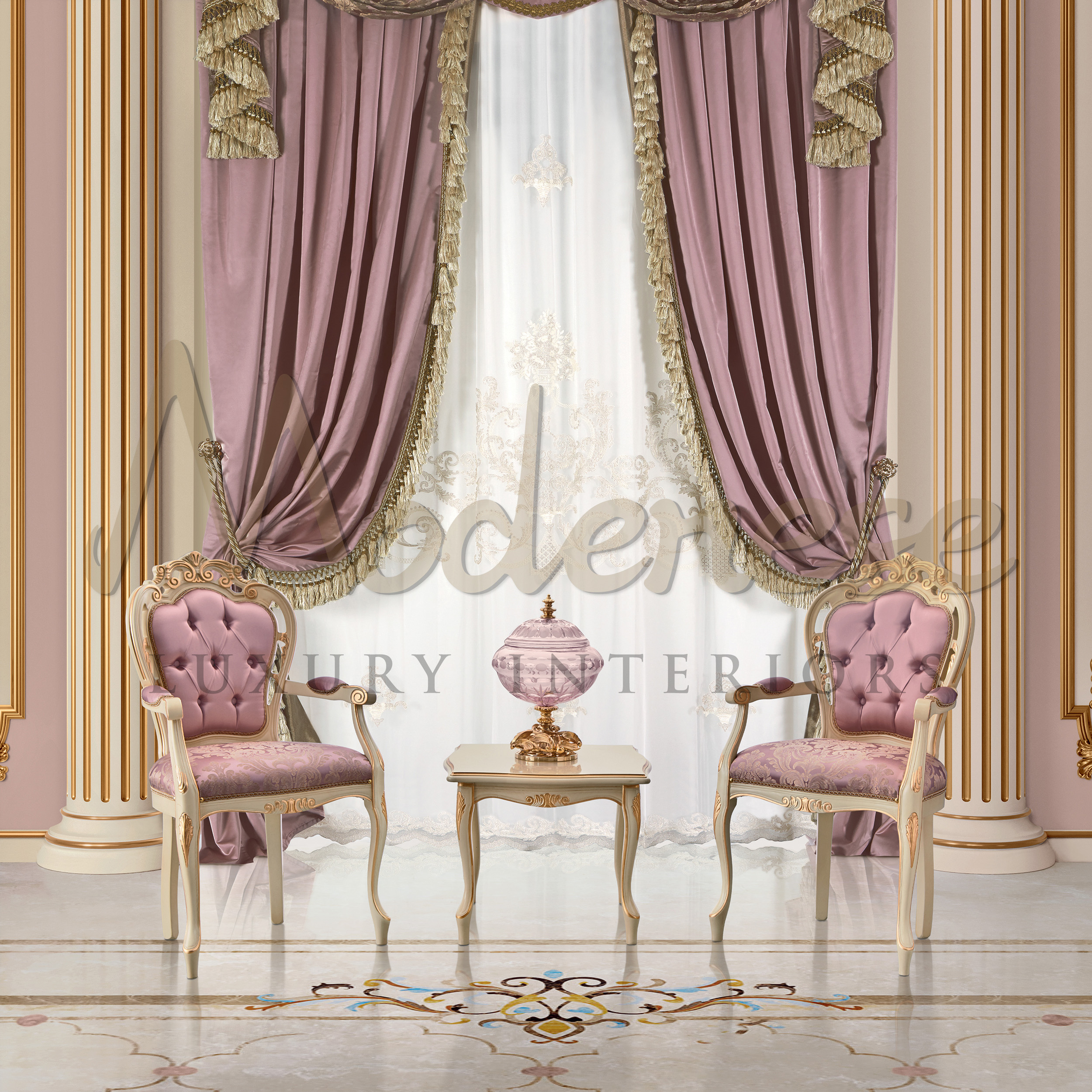 Luxury Rococo Pink Bedroom Design by MODENESE Luxury Interiors - Architizer