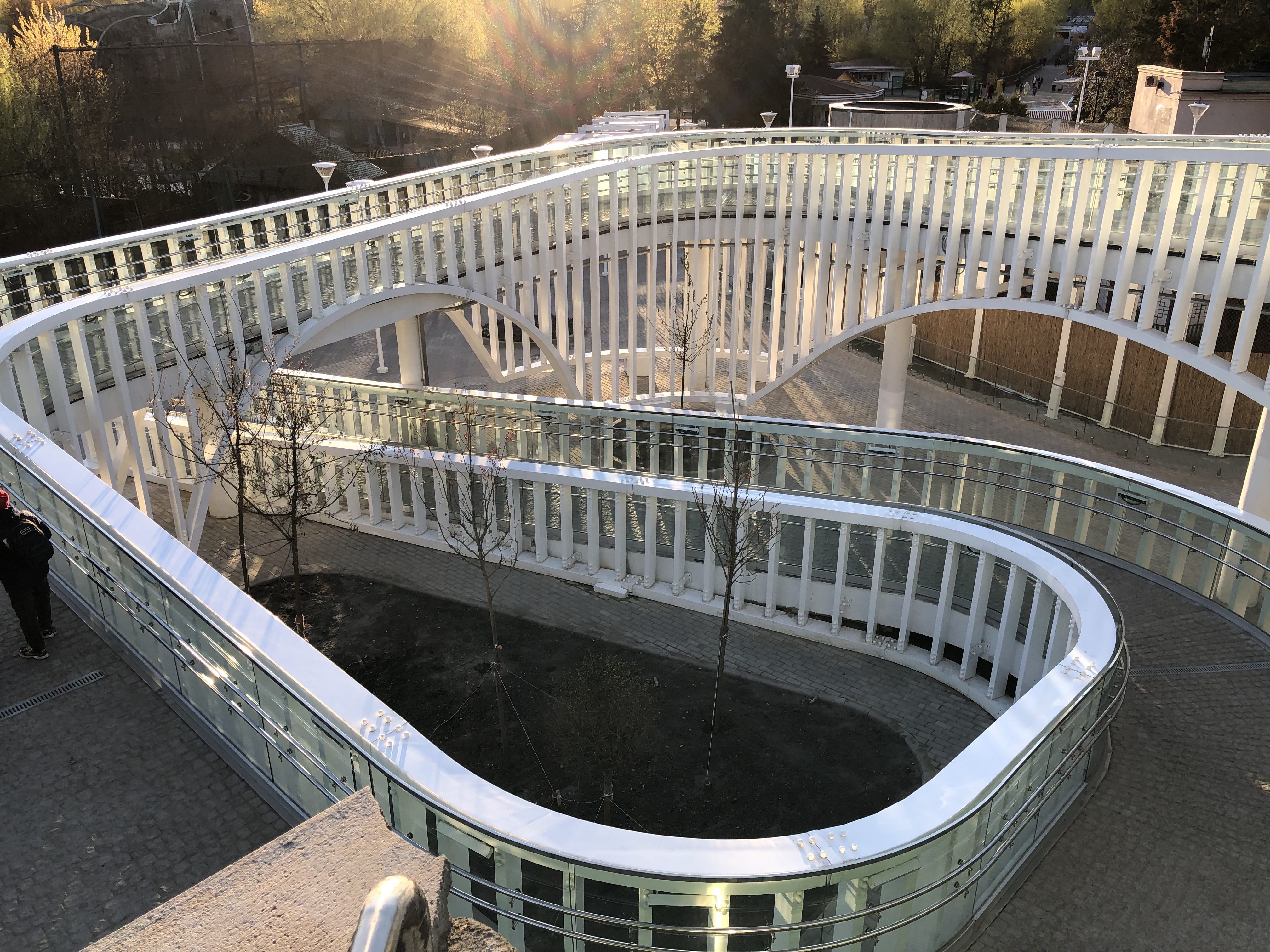 Pedestrian bridge-wave across Bolshaya Gruzinskaya street in Moscow by ...