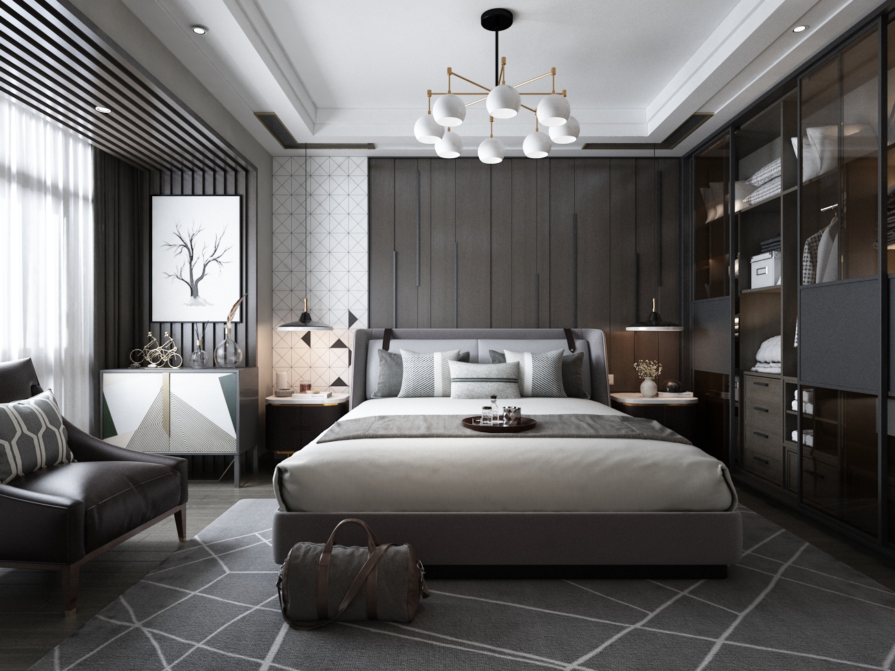 Architectural Interior Rendering of classic bedroom in Denton, Texas by ...