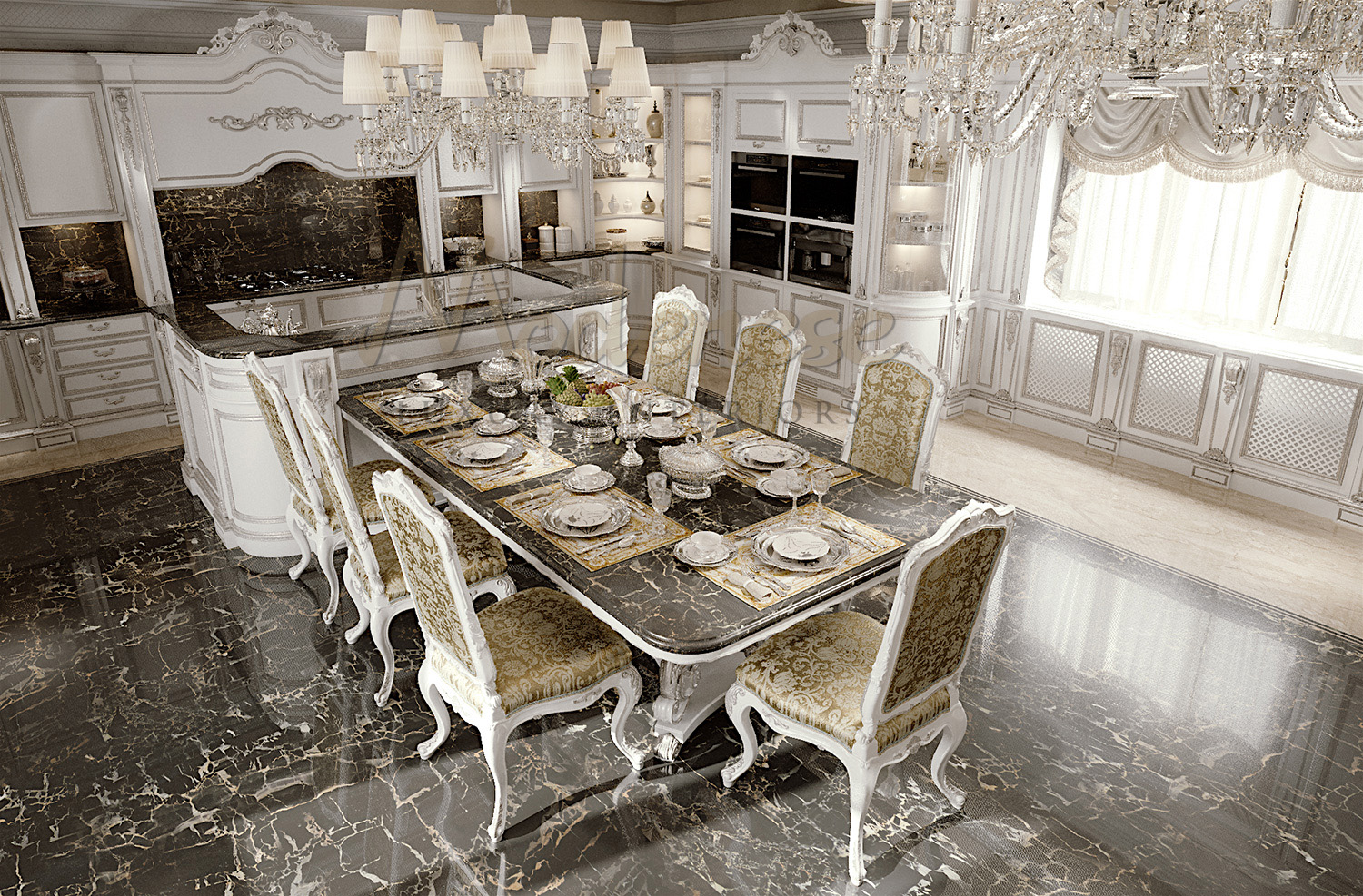 Baroque Style Kitchen Design by MODENESE Luxury Interiors - Architizer