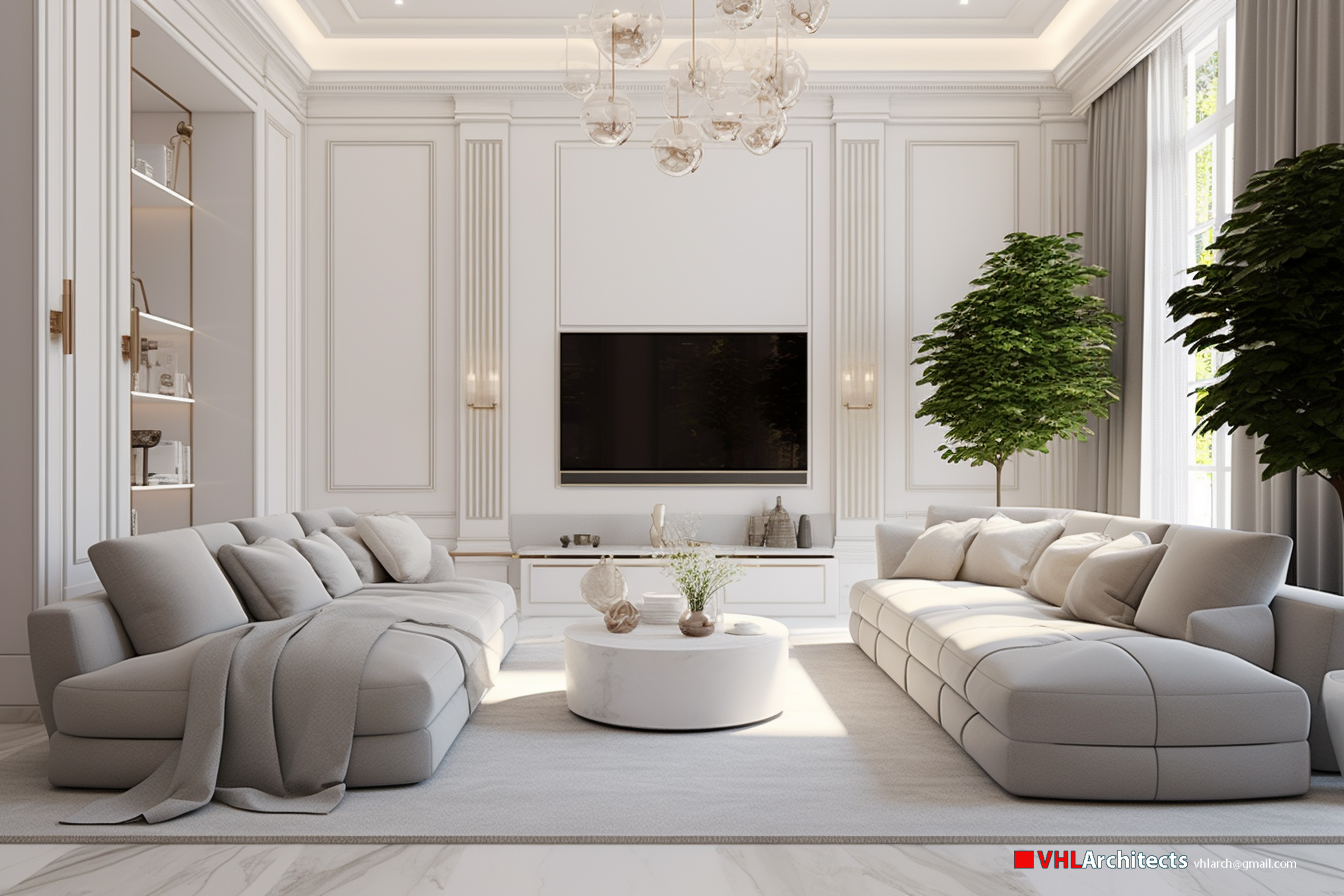 White Classic Villa by VoHuuLinh Architects by Vo Huu Linh Architects ...