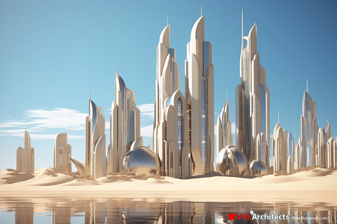 Futuristic city in the Saudi Arabian desert by VHLArchitecs by Vo Huu ...