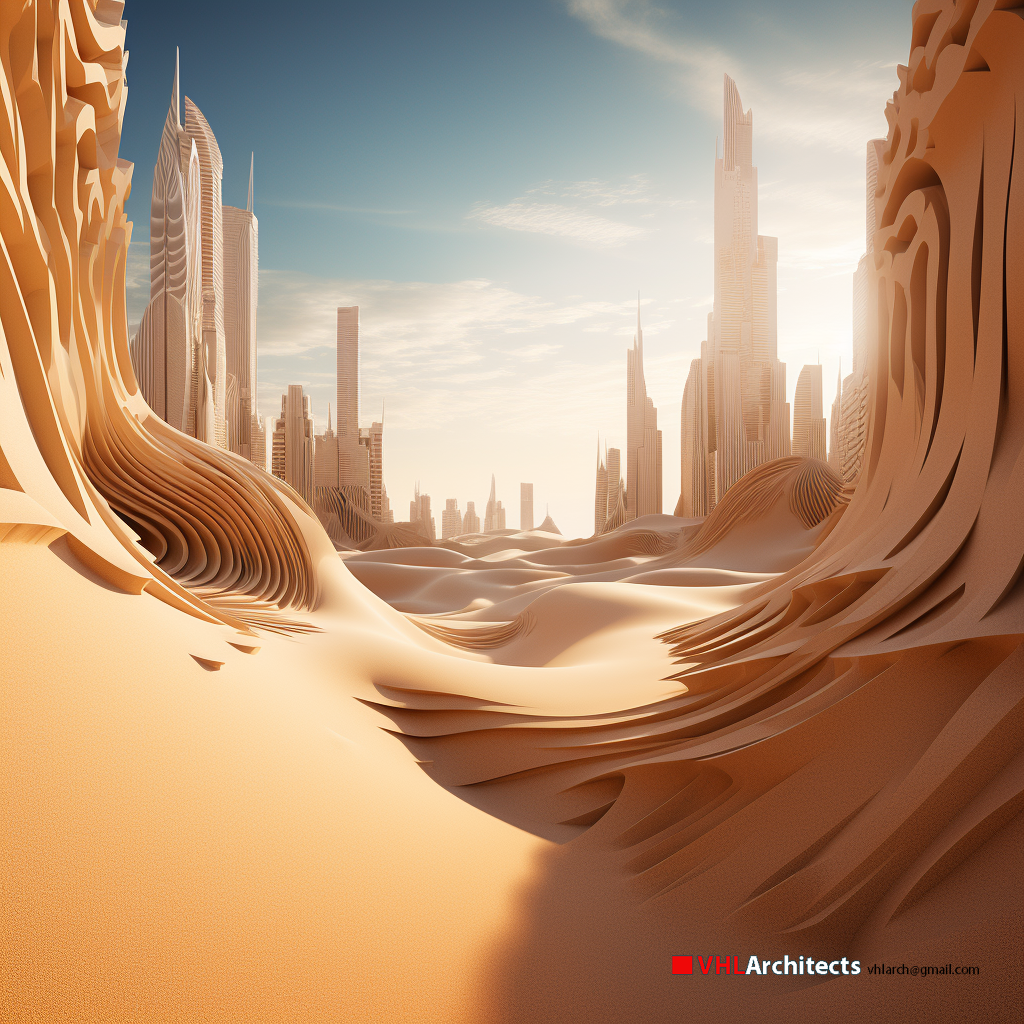 Futuristic city in the Saudi Arabian desert by VHLArchitecs by Vo Huu ...