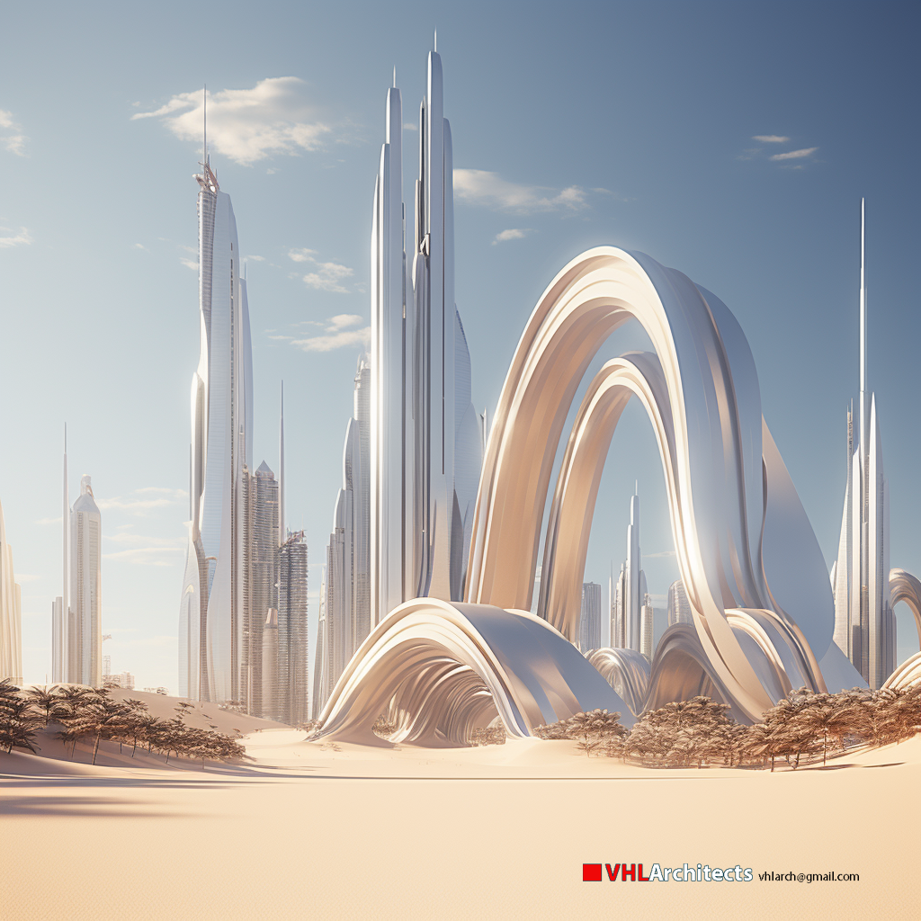 Futuristic city in the Saudi Arabian desert by VHLArchitecs by Vo Huu ...