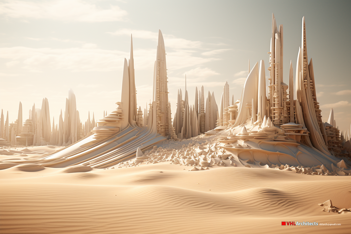 Futuristic city in the Saudi Arabian desert by VHLArchitecs by Vo Huu ...