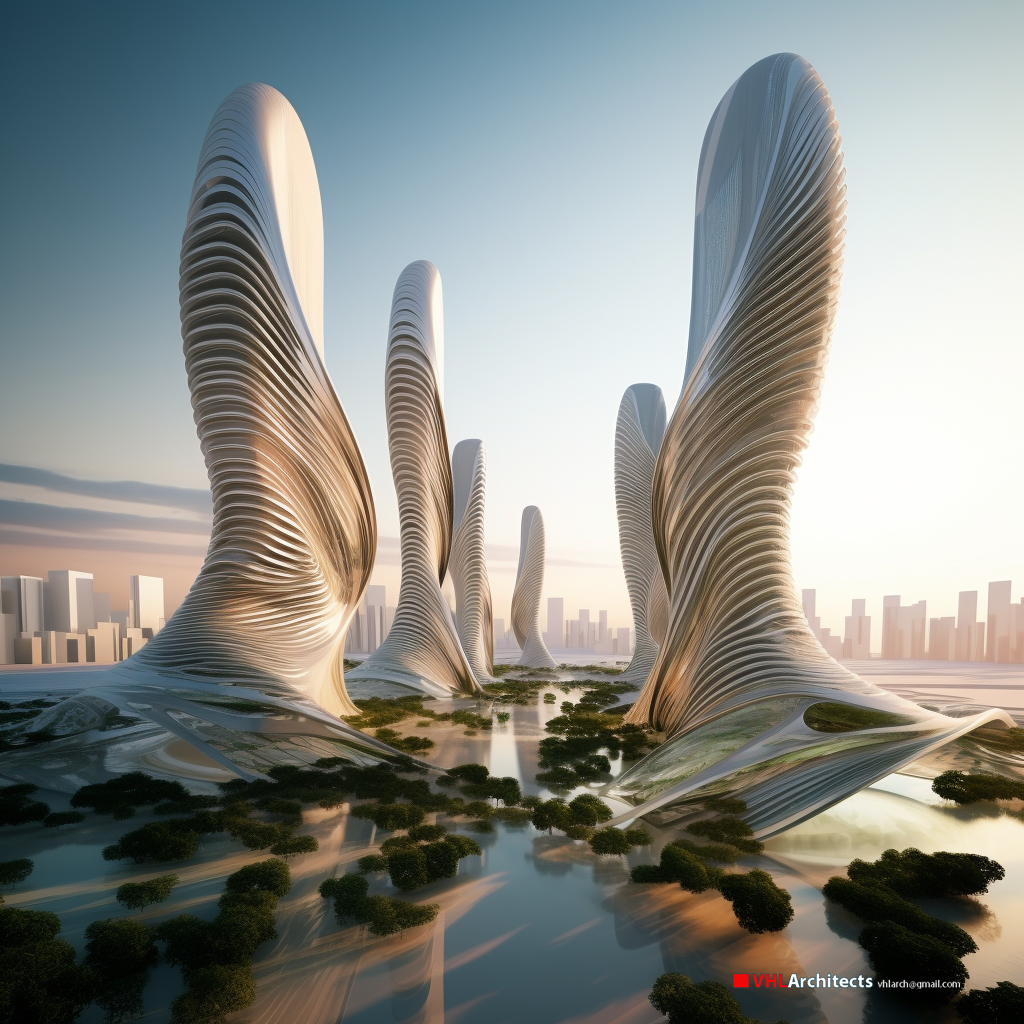 Futuristic city in the Saudi Arabian desert by VHLArchitecs by Vo Huu ...