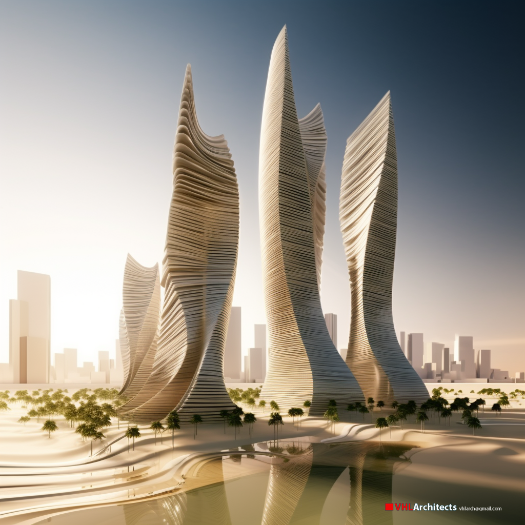 Futuristic city in the Saudi Arabian desert by VHLArchitecs by Vo Huu ...