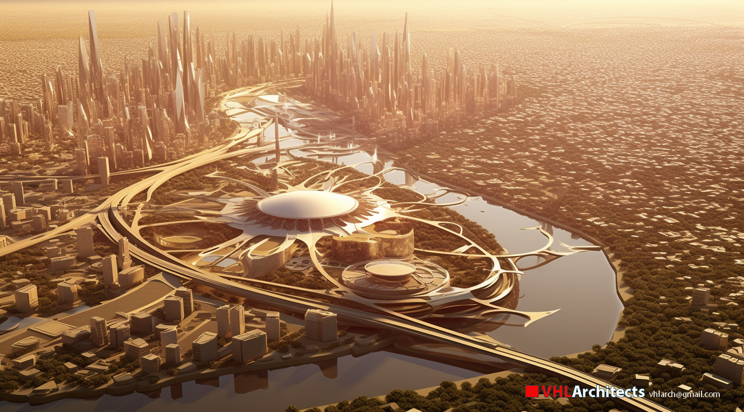 Futuristic city in the Saudi Arabian desert by VHLArchitecs by Vo Huu ...