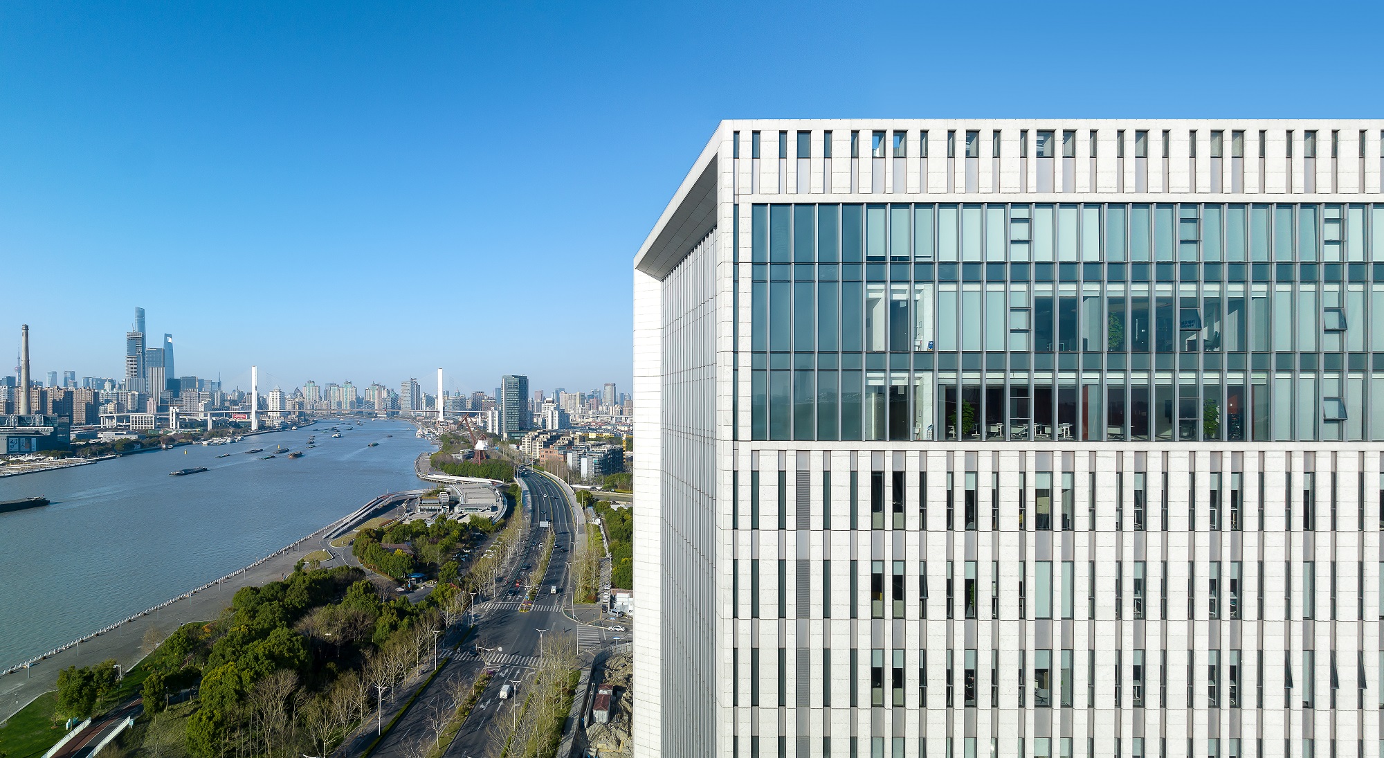 Shanghai Pudong Development Bank New Office stands aside Huangpu River ...