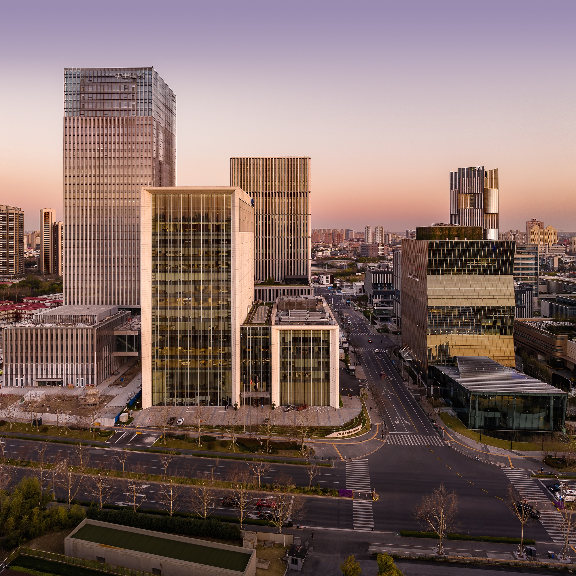 Shanghai Pudong Development Bank New Office stands aside Huangpu River ...