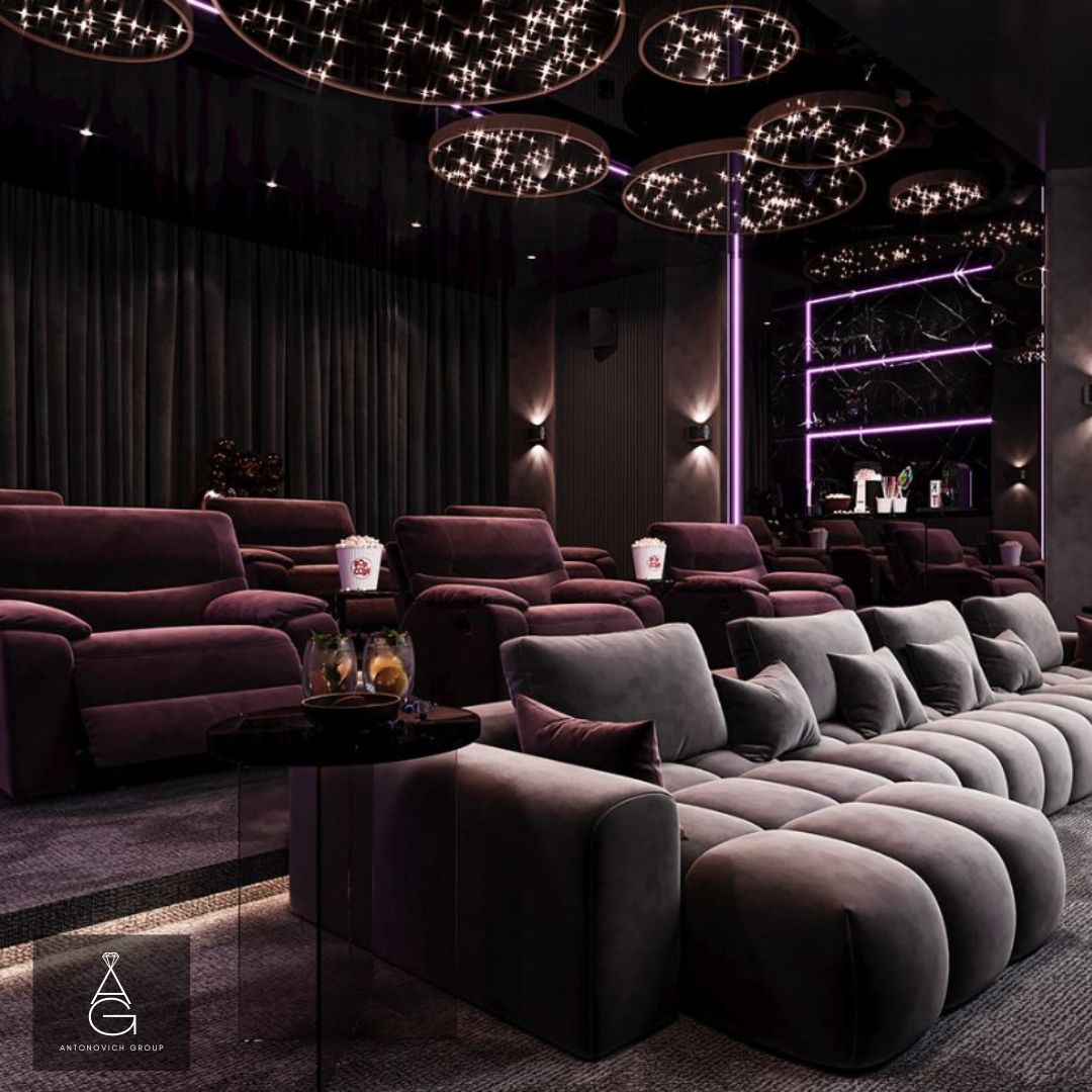 Cozy Elegance: Antonovich Group's Home Cinema Interior Design by LUXURY ...