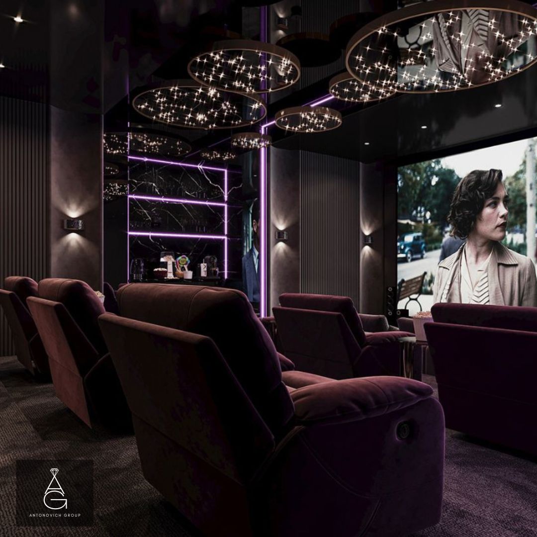 Cozy Elegance: Antonovich Group's Home Cinema Interior Design by LUXURY ...