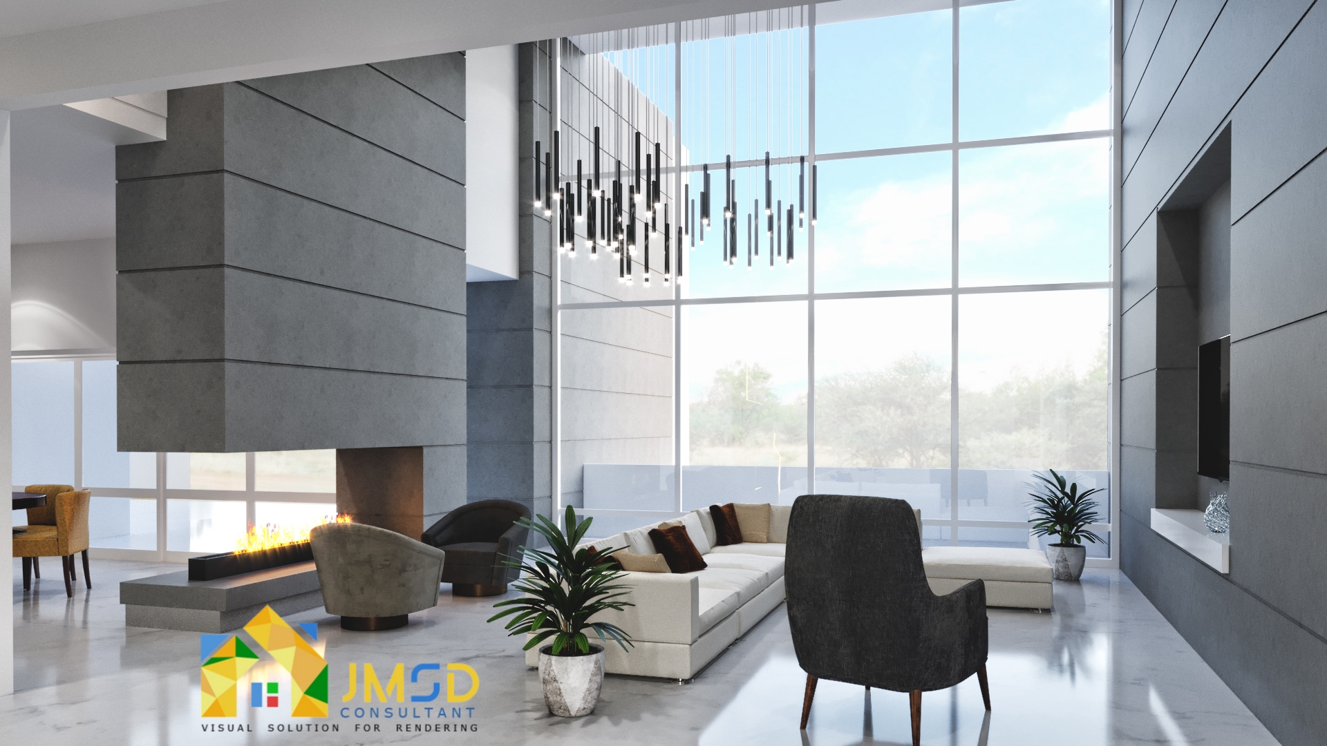 3D RENDERING OF A LIVING ROOM DESIGN IN PHILADELPHIA, PA by JS ...