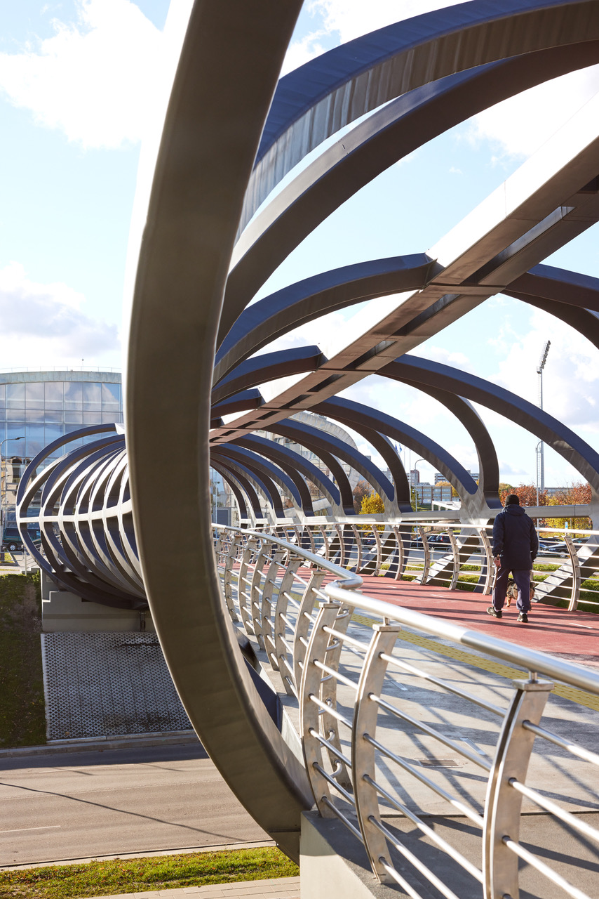 Pedestrian bridge in Jonava by Architekturos linija - Architizer