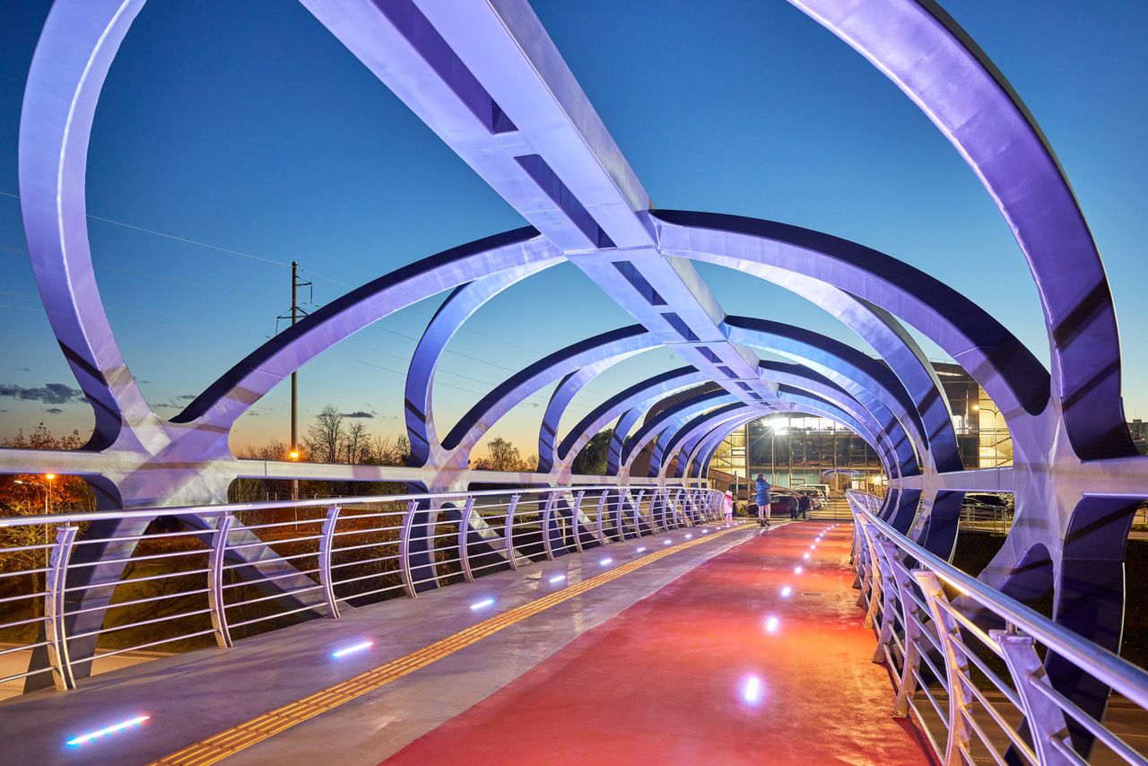 Pedestrian bridge in Jonava by Architekturos linija - Architizer