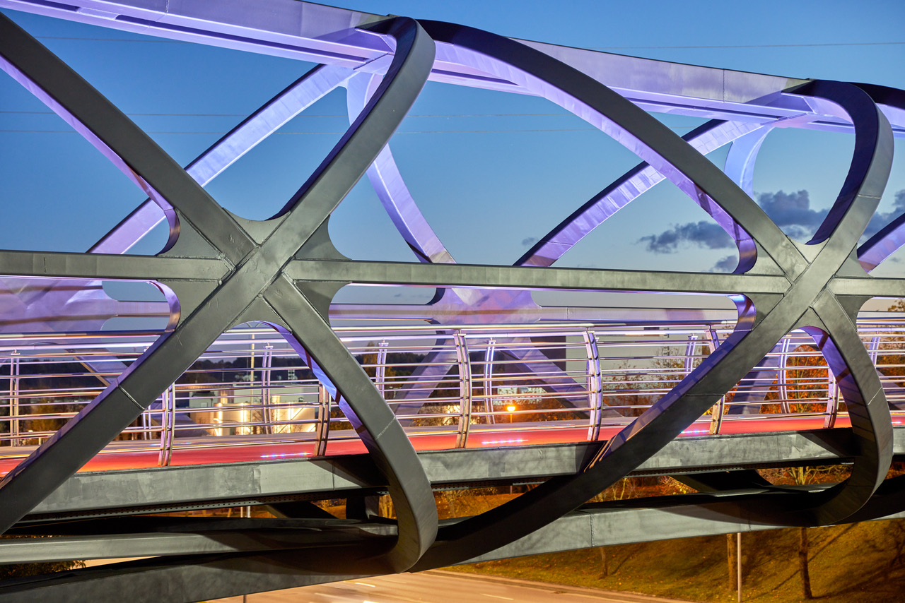Pedestrian bridge in Jonava by Architekturos linija - Architizer