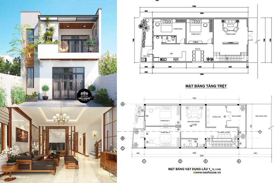 Top 10 mẫu nhà 1 trệt 1 lầu 4 phòng ngủ đẹp hiện đại by NEOHouse CTy ...