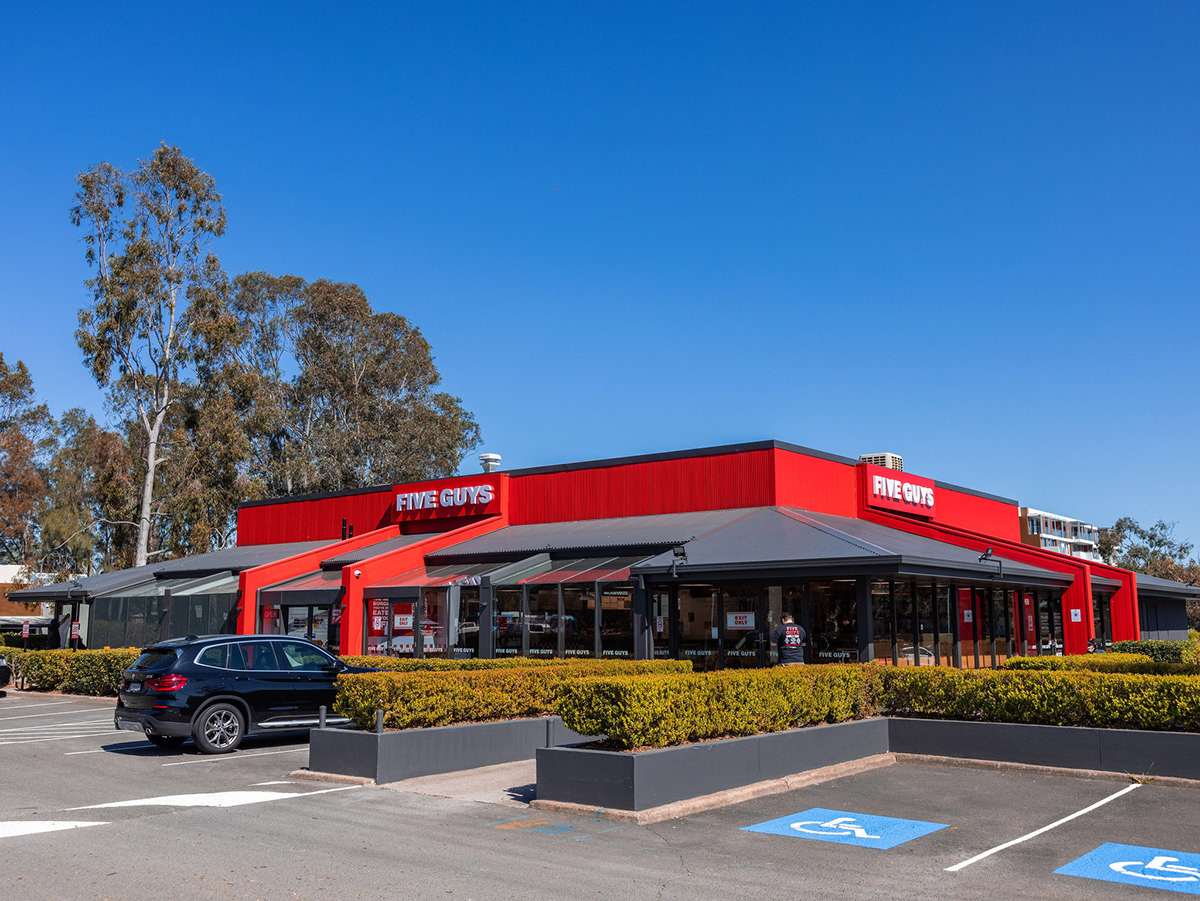 Five Guys, Penrith. Restaurant Design - Australia. by COOOP. - Architizer