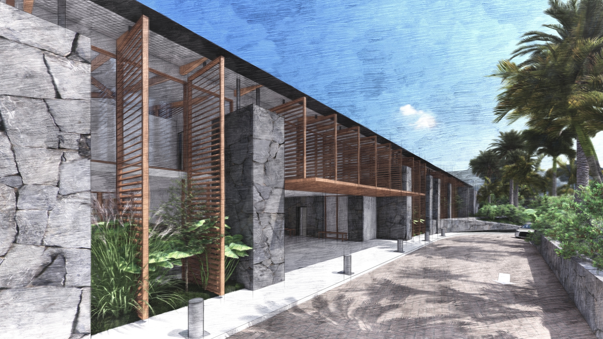 Competition - The three-patio school by Bruneau Ghezzi Architectes ...