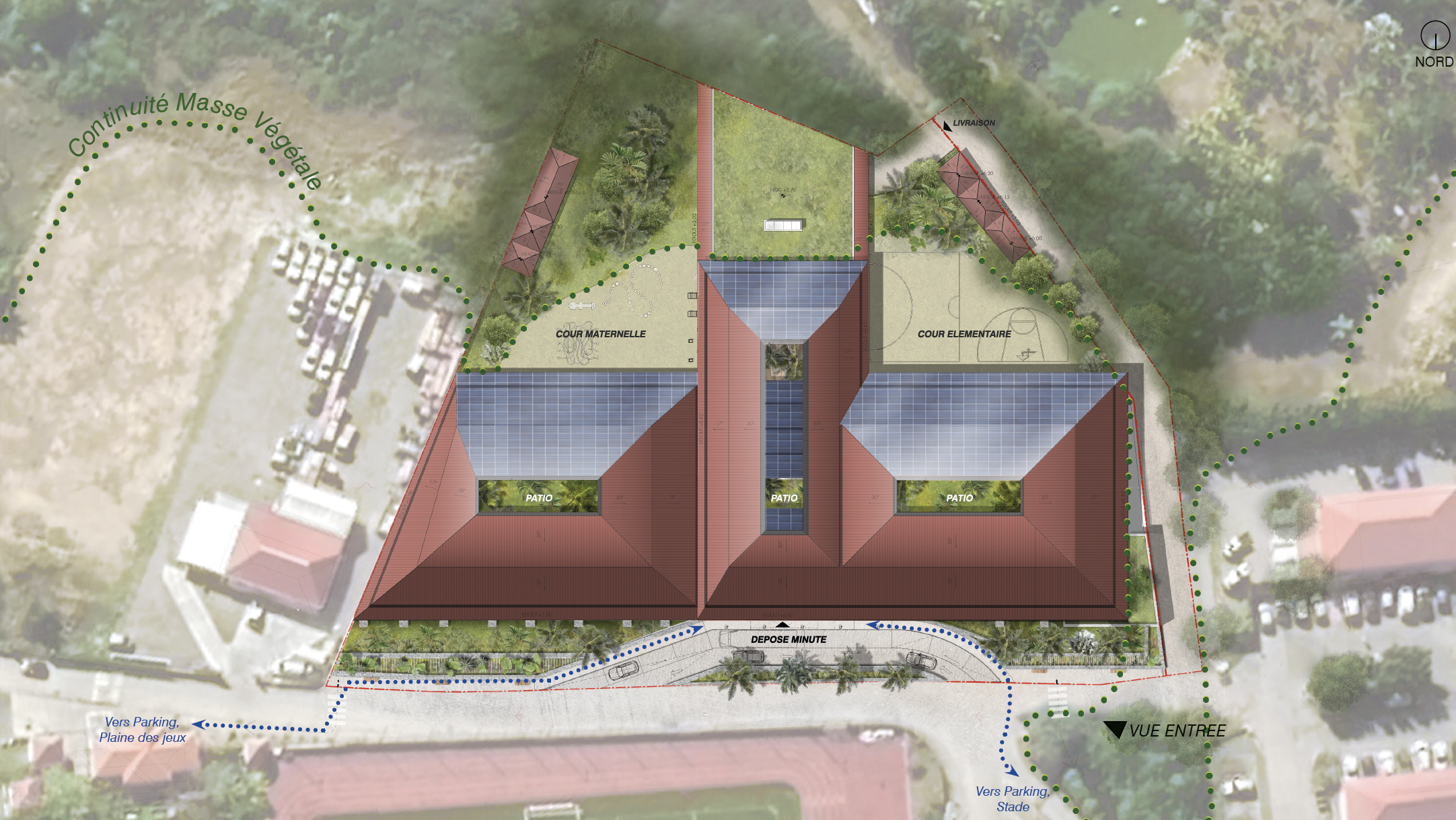 Competition - The three-patio school by Bruneau Ghezzi Architectes ...