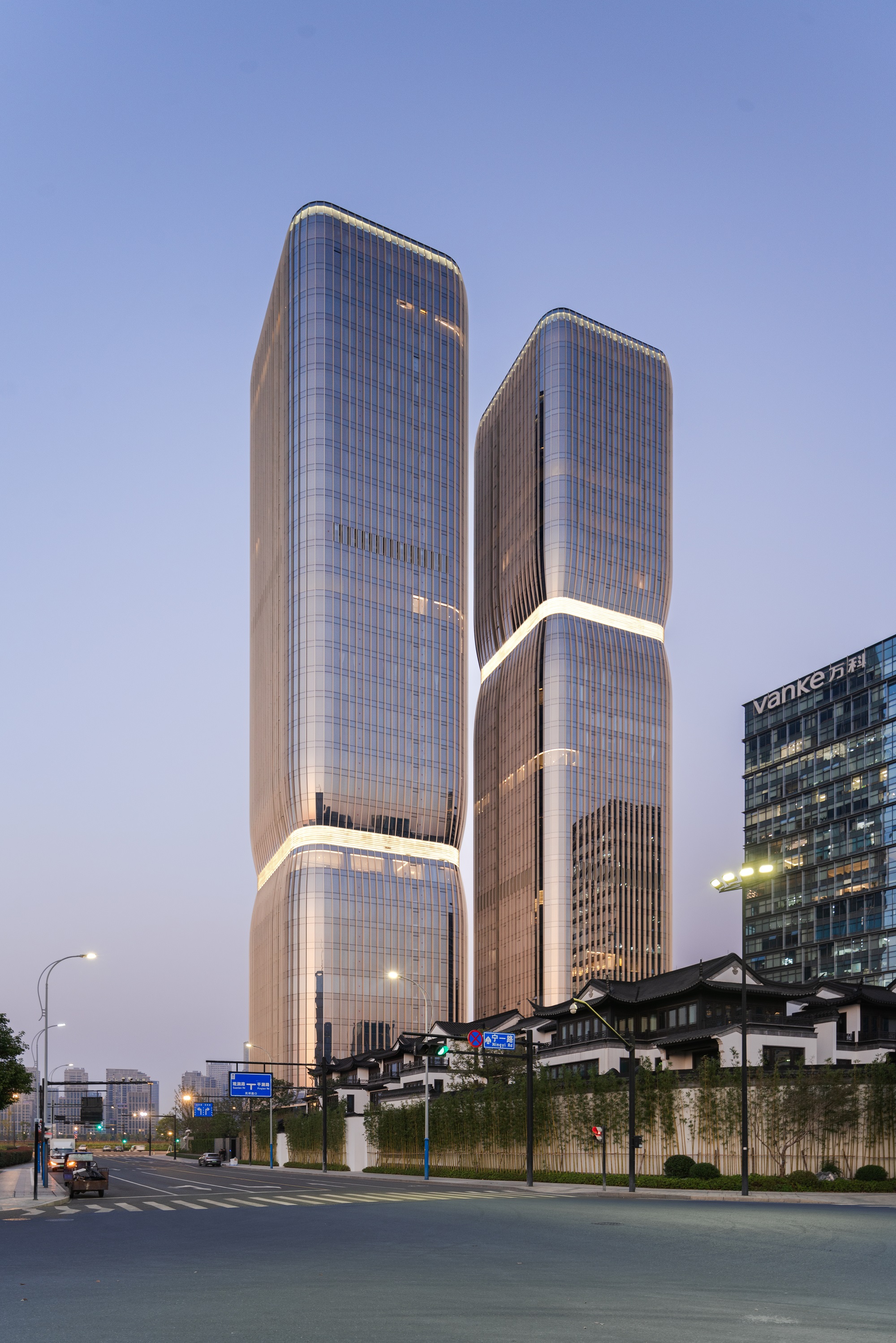 Aedas Completes Twin-Tower Landmark at Hangzhou Qianjiang by Aedas ...