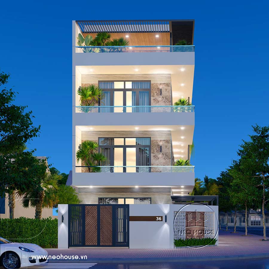 Mẫu thiết kế nhà phố 3 tầng 1 tum 6x15m hiện đại tại Bình Phước by ...