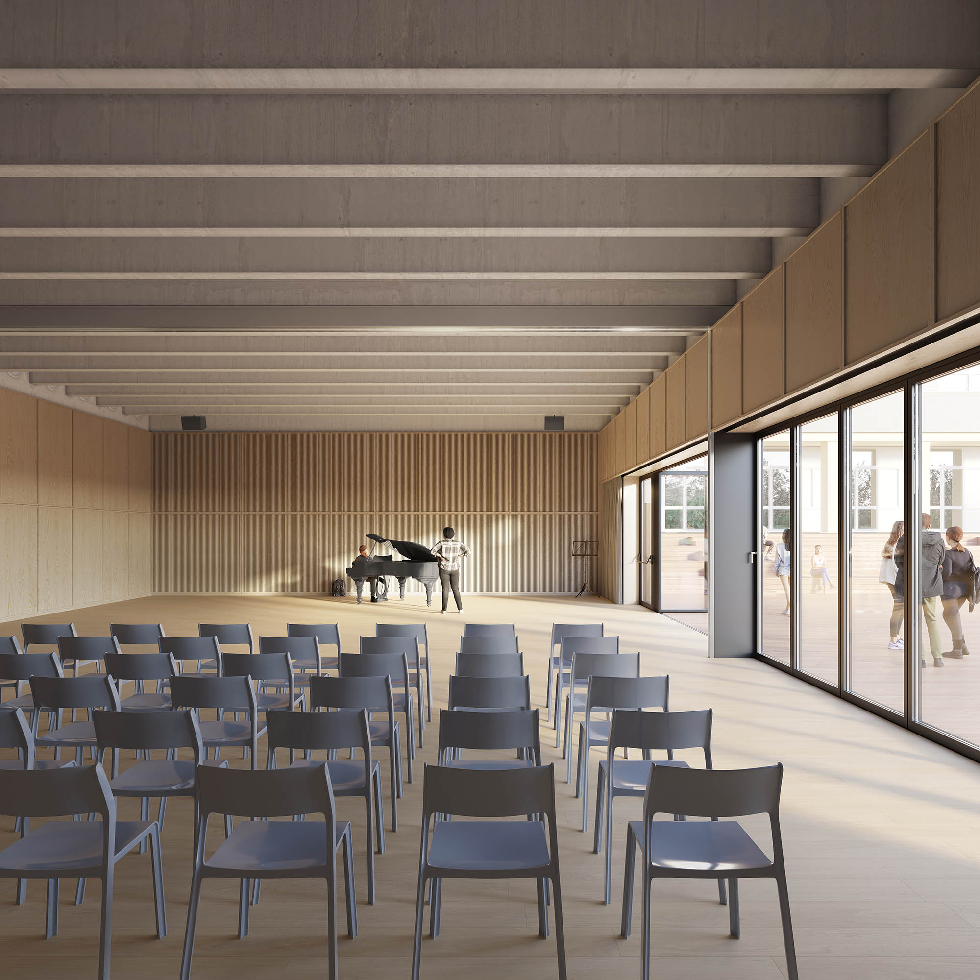 High School Arabská Multipurpose Hall by dh architects - Architizer
