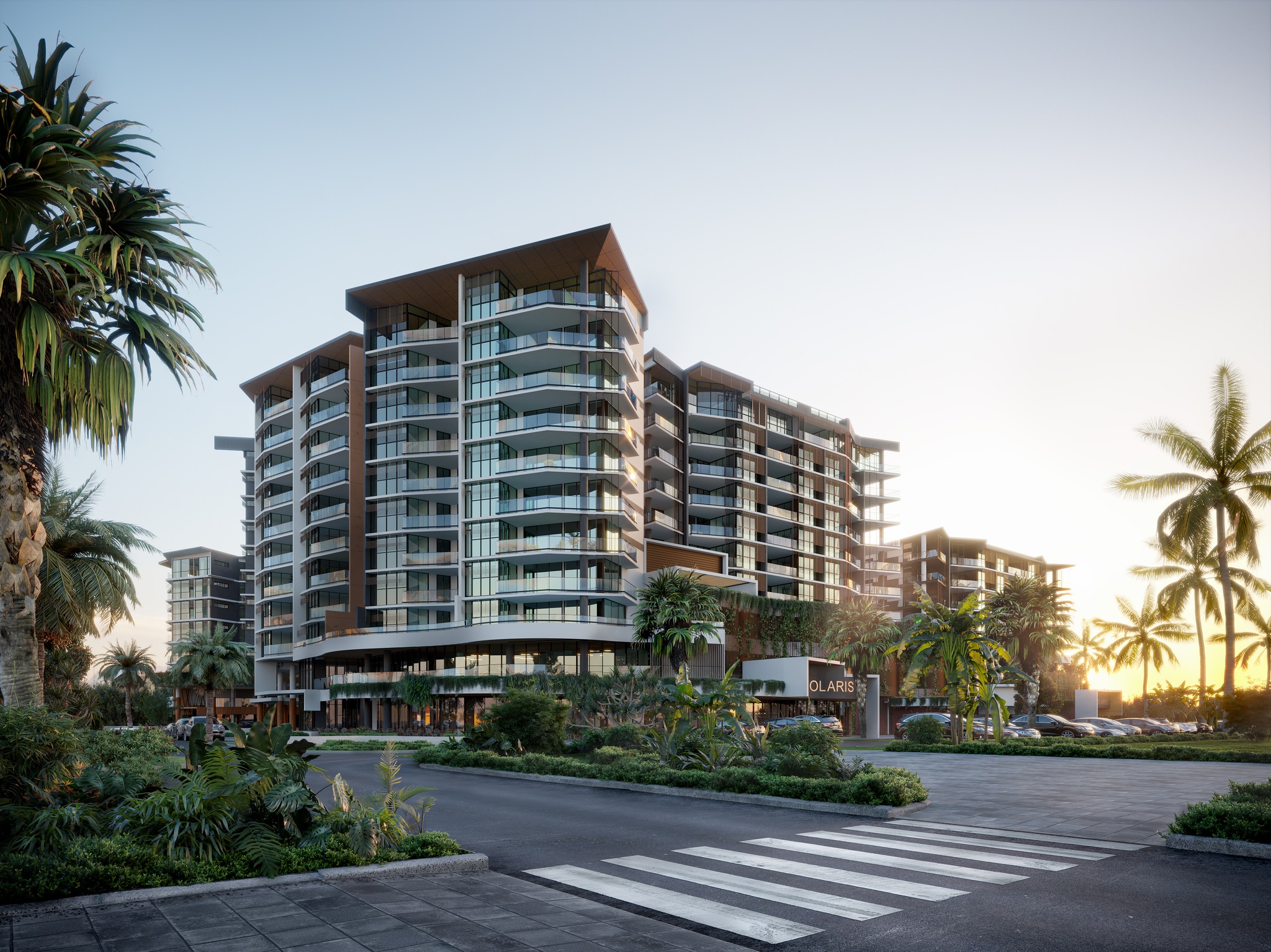 Exterior visualization of an integrated-use building by Render Vision ...