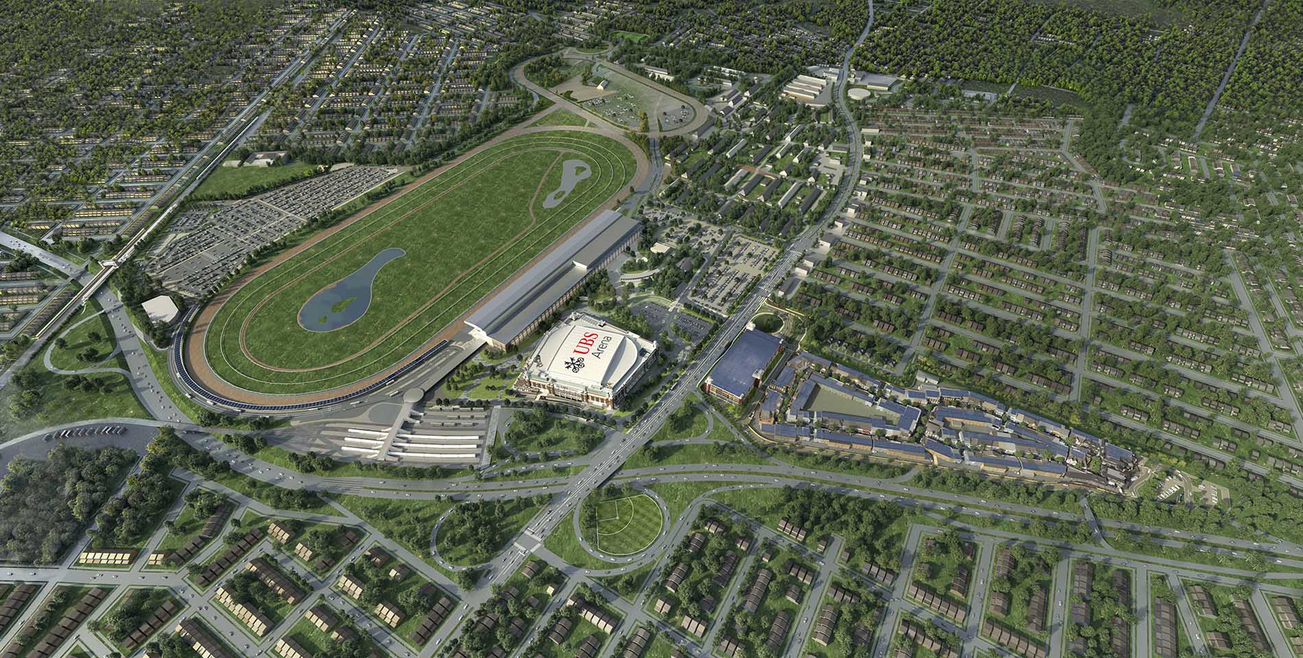 Belmont Park Arena and Belmont Park Village by JRDV Urban International ...