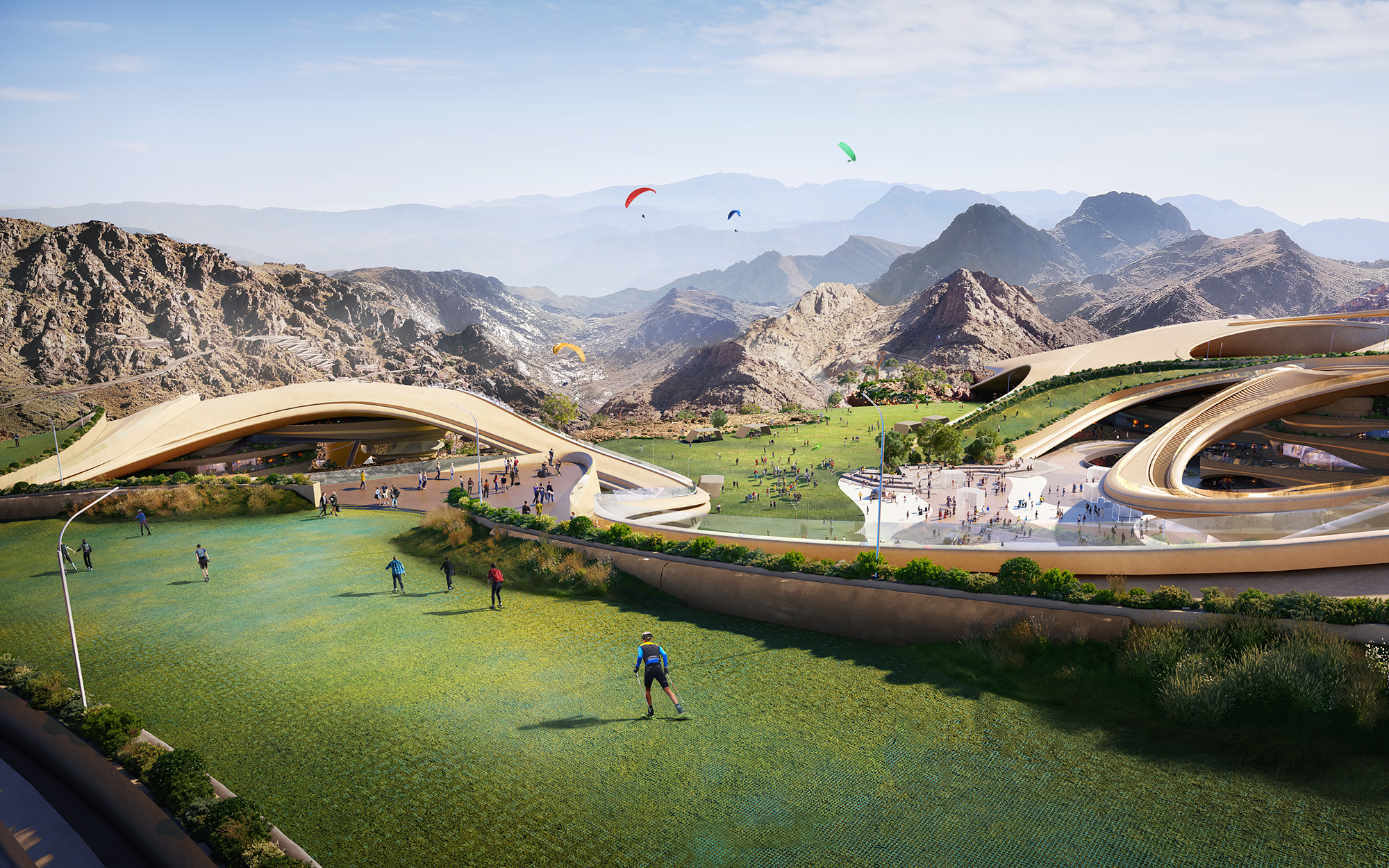 Aedas-designed Trojena Ski Village: A Futuristic Ski Destination in NEOM by Aedas - Architizer
