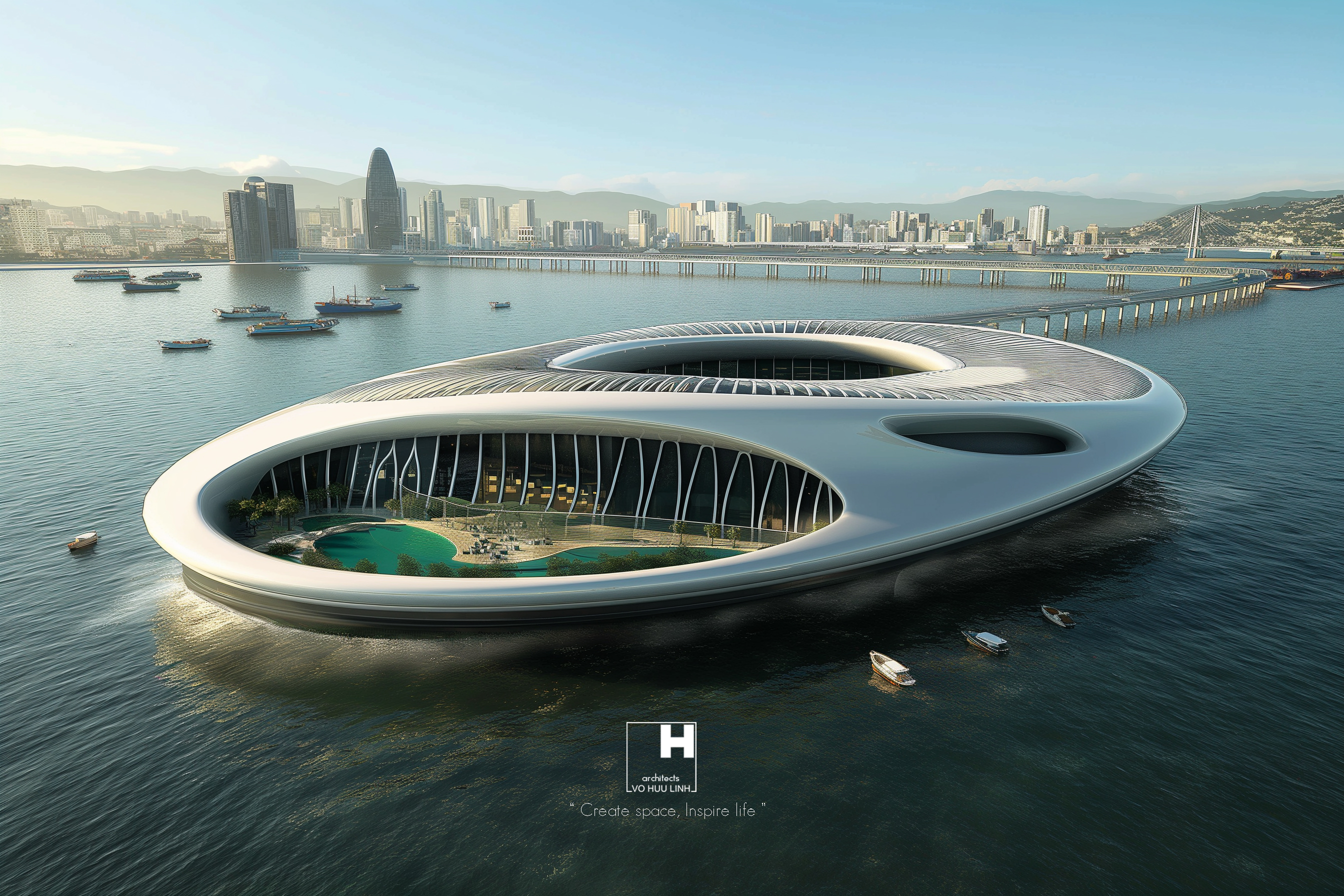 Superyacht Stadium floating on ocecan for World Cup and Olympic Games I ...