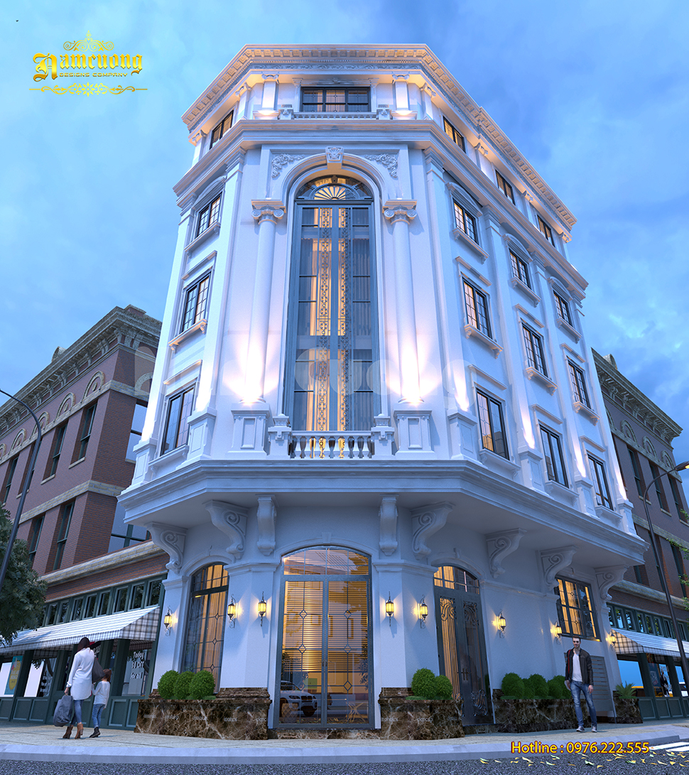 Mẫu thiết kế nhà lô góc 5 tầng tân cổ điển by Công ty cổ phần tư vấn ...