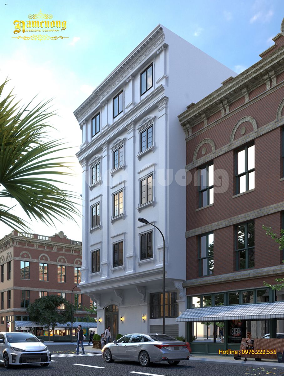 Mẫu thiết kế nhà lô góc 5 tầng tân cổ điển by Công ty cổ phần tư vấn ...