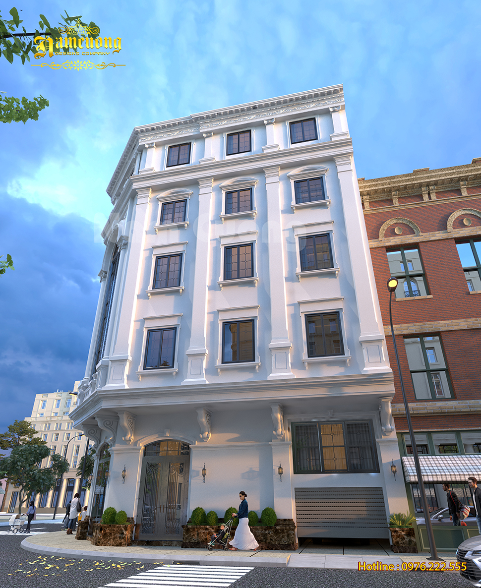 Mẫu thiết kế nhà lô góc 5 tầng tân cổ điển by Công ty cổ phần tư vấn ...