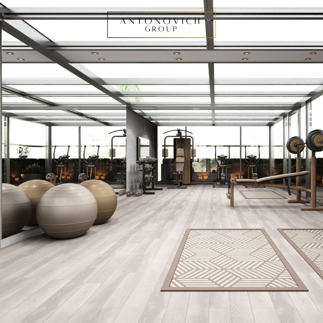 Elevate Your Workout: Spacious Gym Interior Design by Antonovich Group ...