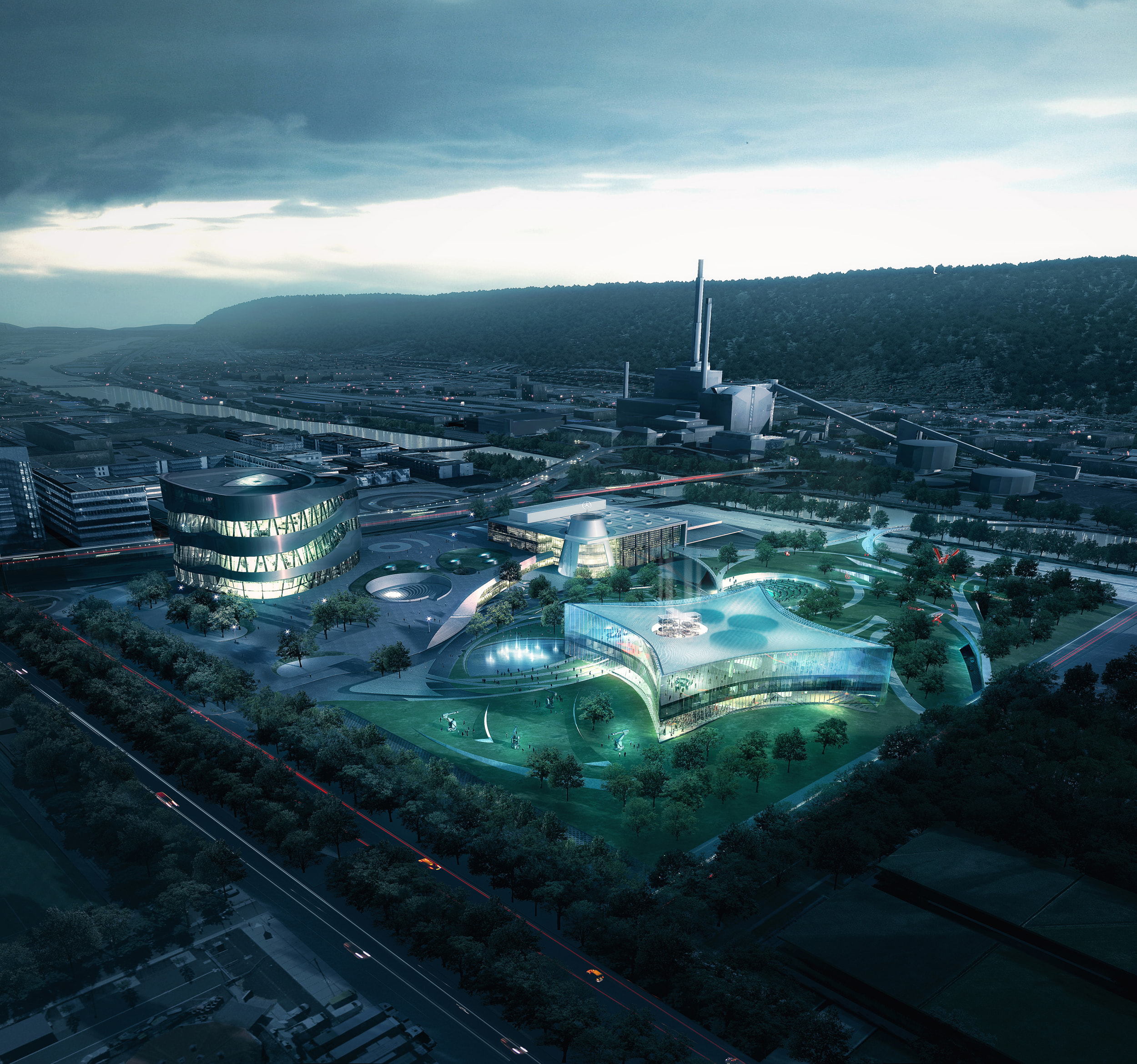 Mercedes-Benz Future Lab & Campus Extension by REX - Architizer
