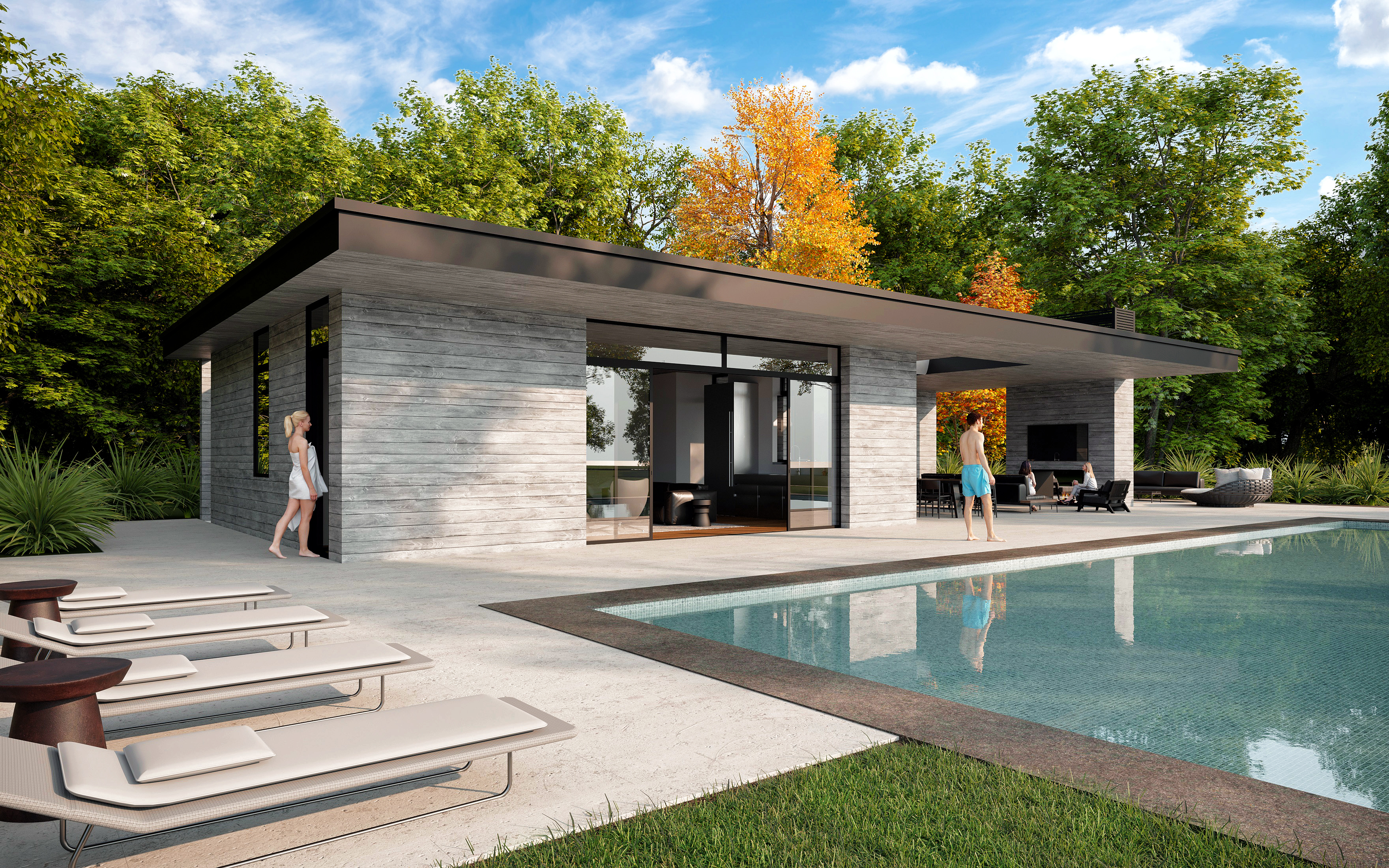 Hudson River Residence Pool House by gne Architecture - Architizer