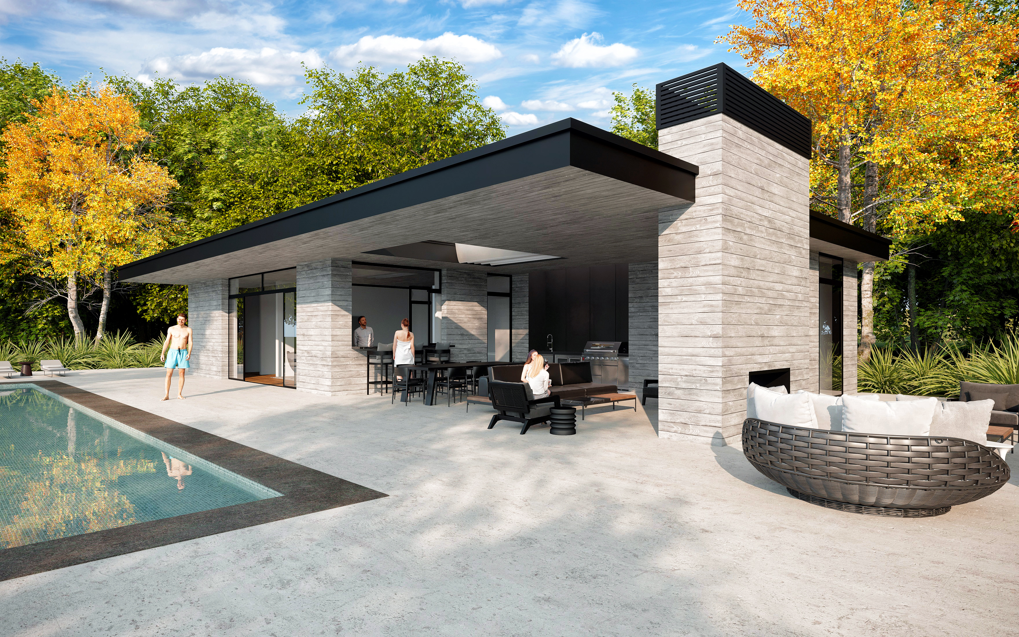 Hudson River Residence Pool House by gne Architecture - Architizer