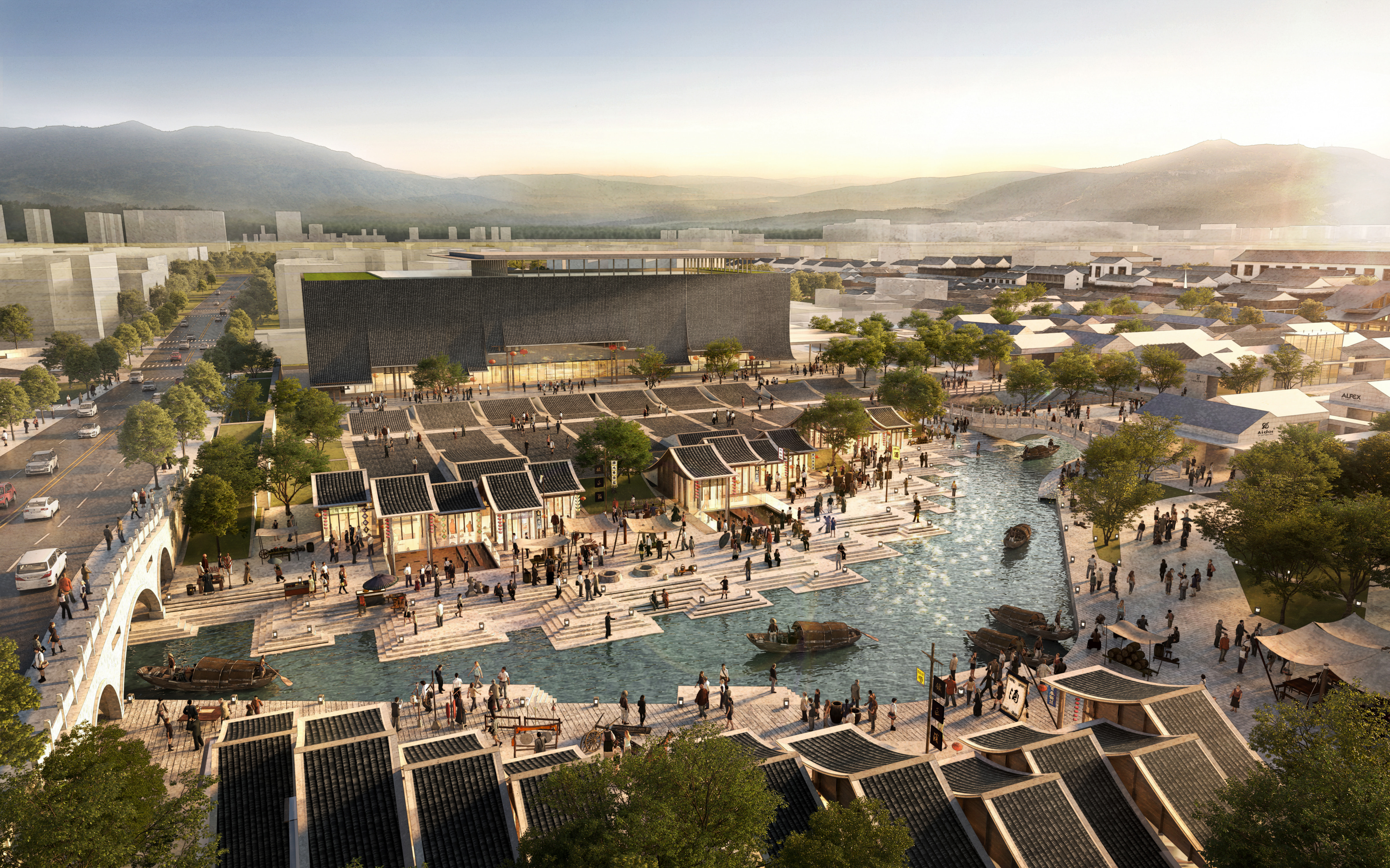 Urban design on both sides of Zhongxing Road in Shaoxing Ancient City ...