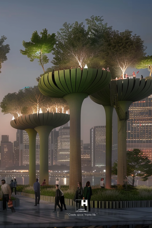 The mushroom park Suzhou Creek waterfront I Vo Huu Linh Architects by ...