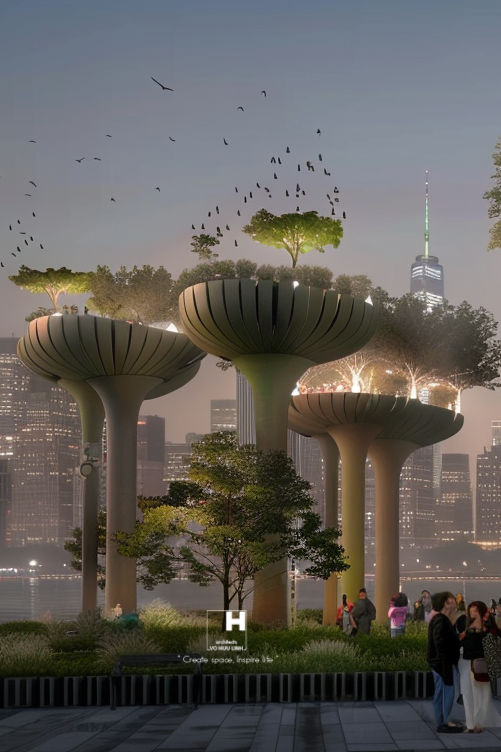 The mushroom park Suzhou Creek waterfront I Vo Huu Linh Architects by ...