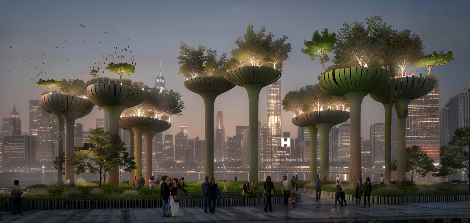 The mushroom park Suzhou Creek waterfront I Vo Huu Linh Architects by ...